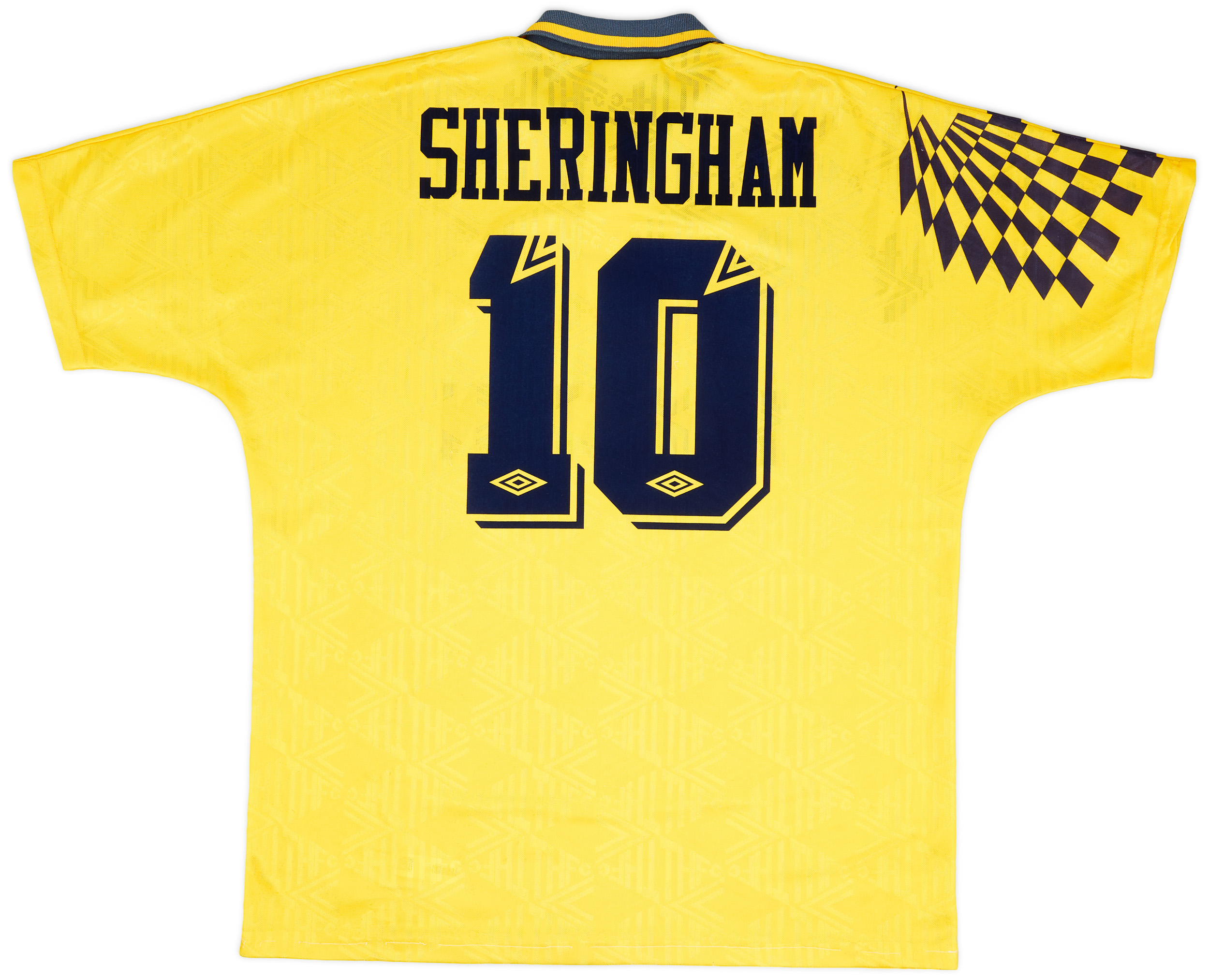 1991-95 Tottenham Away Shirt Sheringham #10 - 9/10 - (XL)