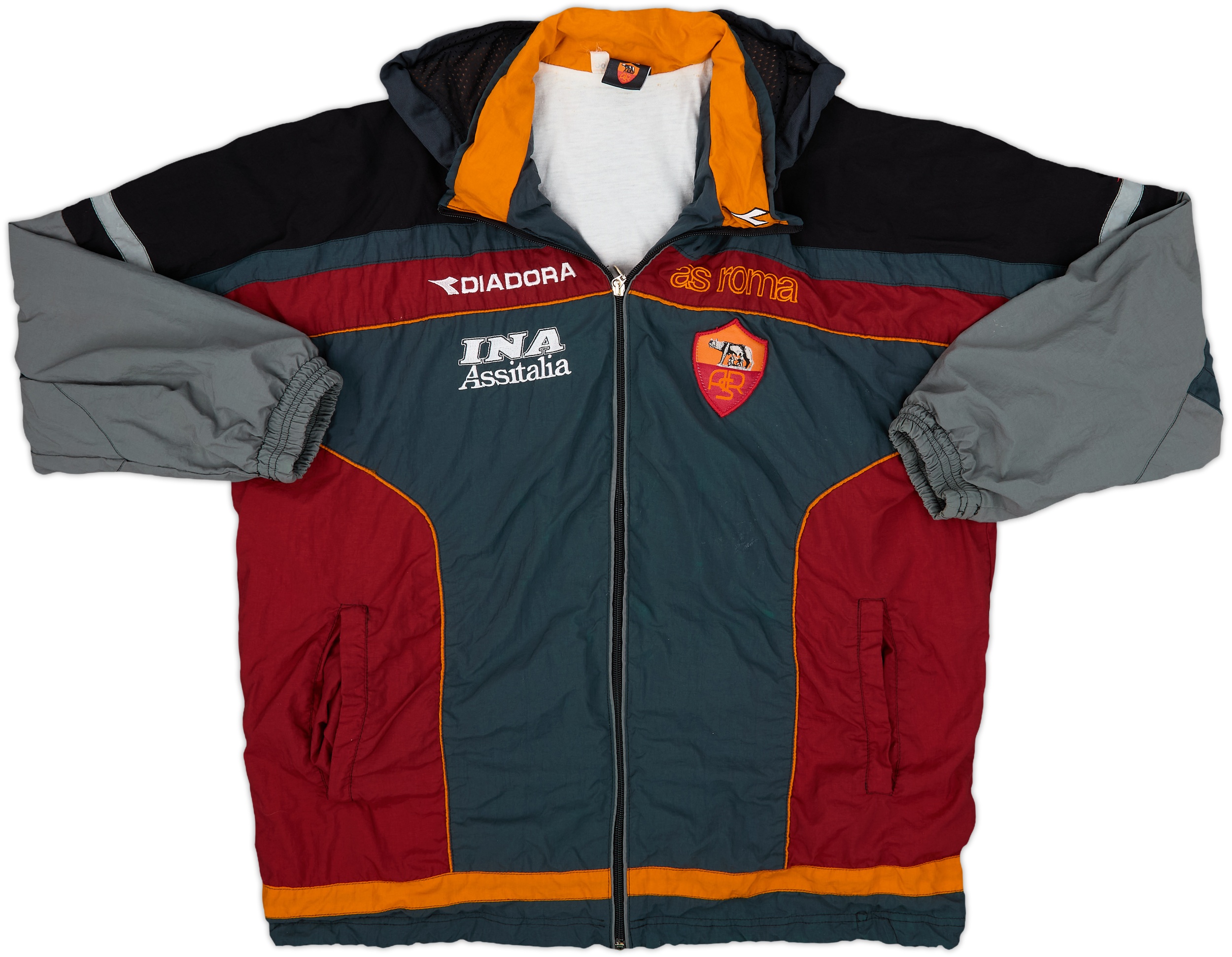 1999-00 Roma Diadora Hooded Track Jacket - 8/10 - (S)