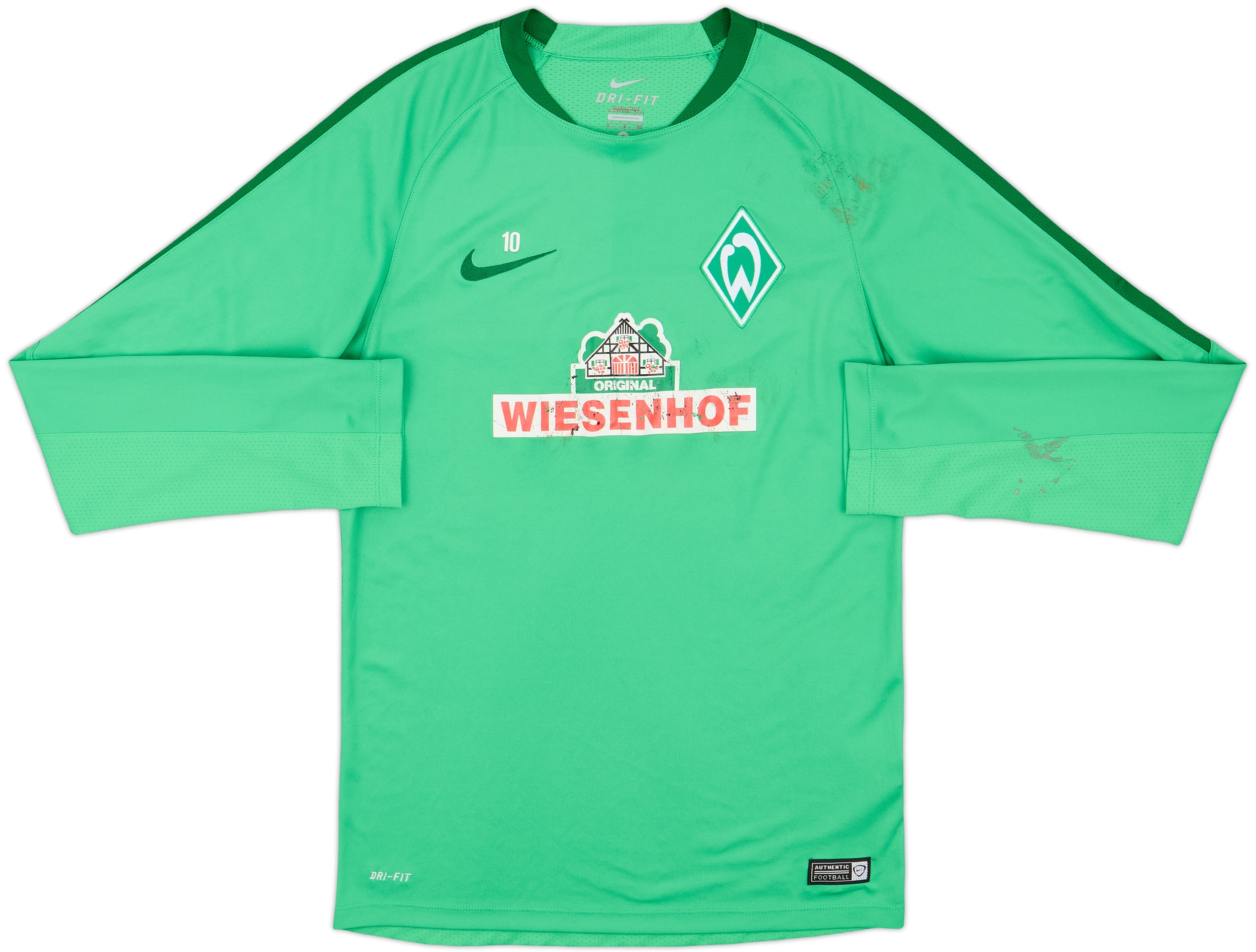 2015-16 Werder Bremen Player Issue Nike Training L/S Shirt #10 - 5/10 - (S)
