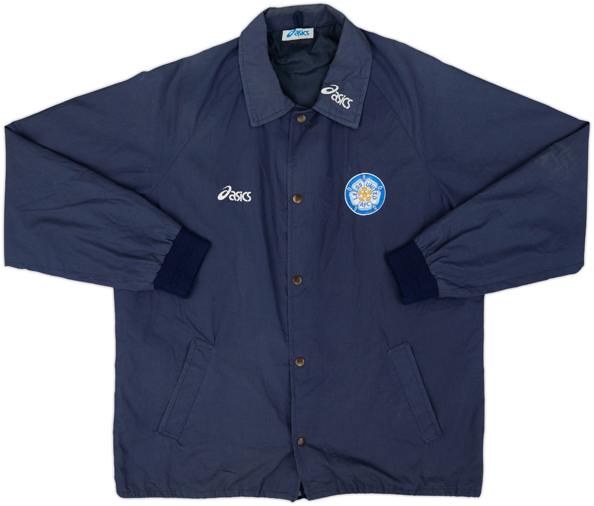 1993-95 Leeds United Asics Buttoned Track Jacket - 8/10 - (L)