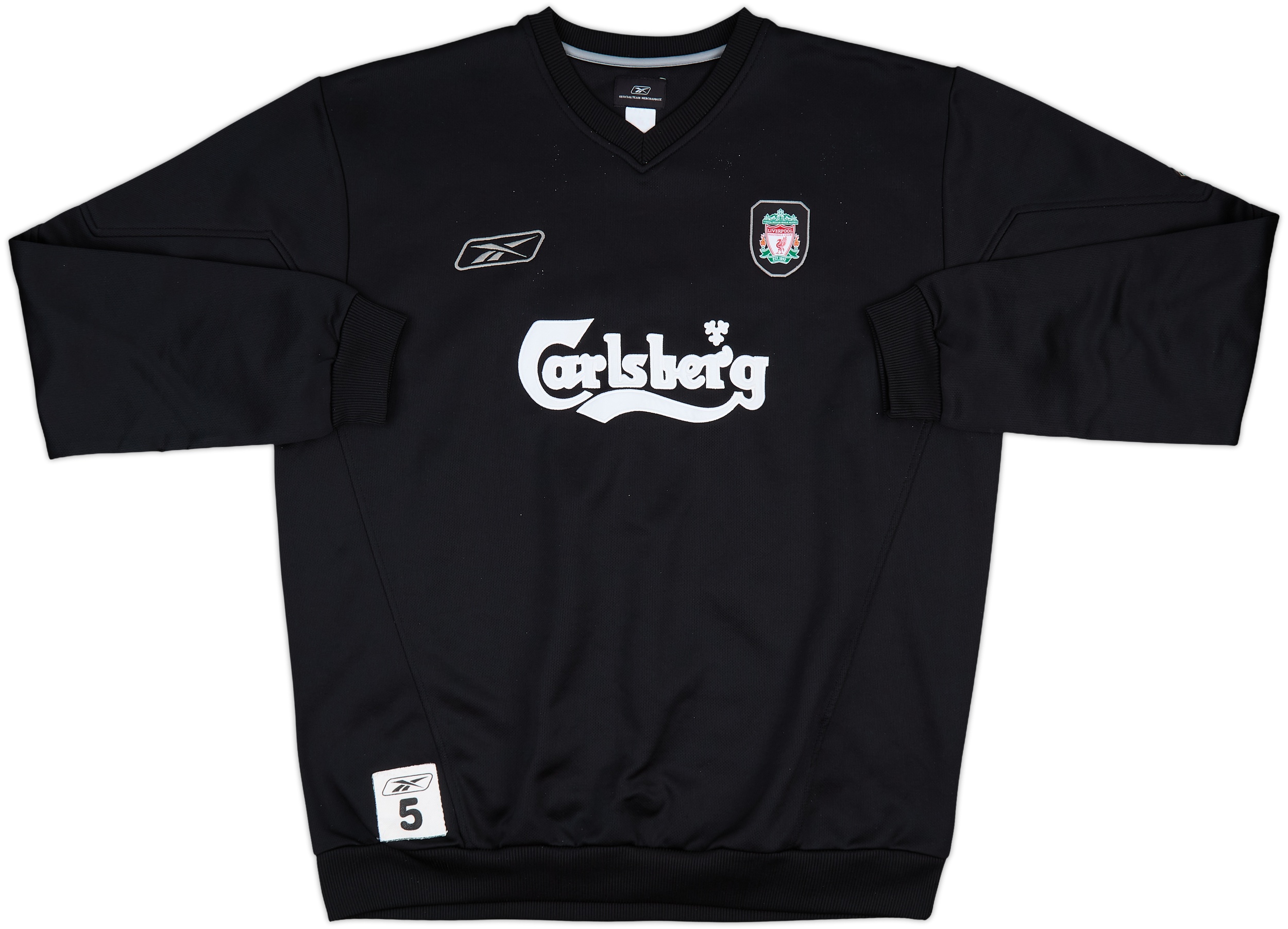 2003-04 Liverpool Reebok Player Issue Sweat Top #5 (Baros) - 8/10 - (XL)