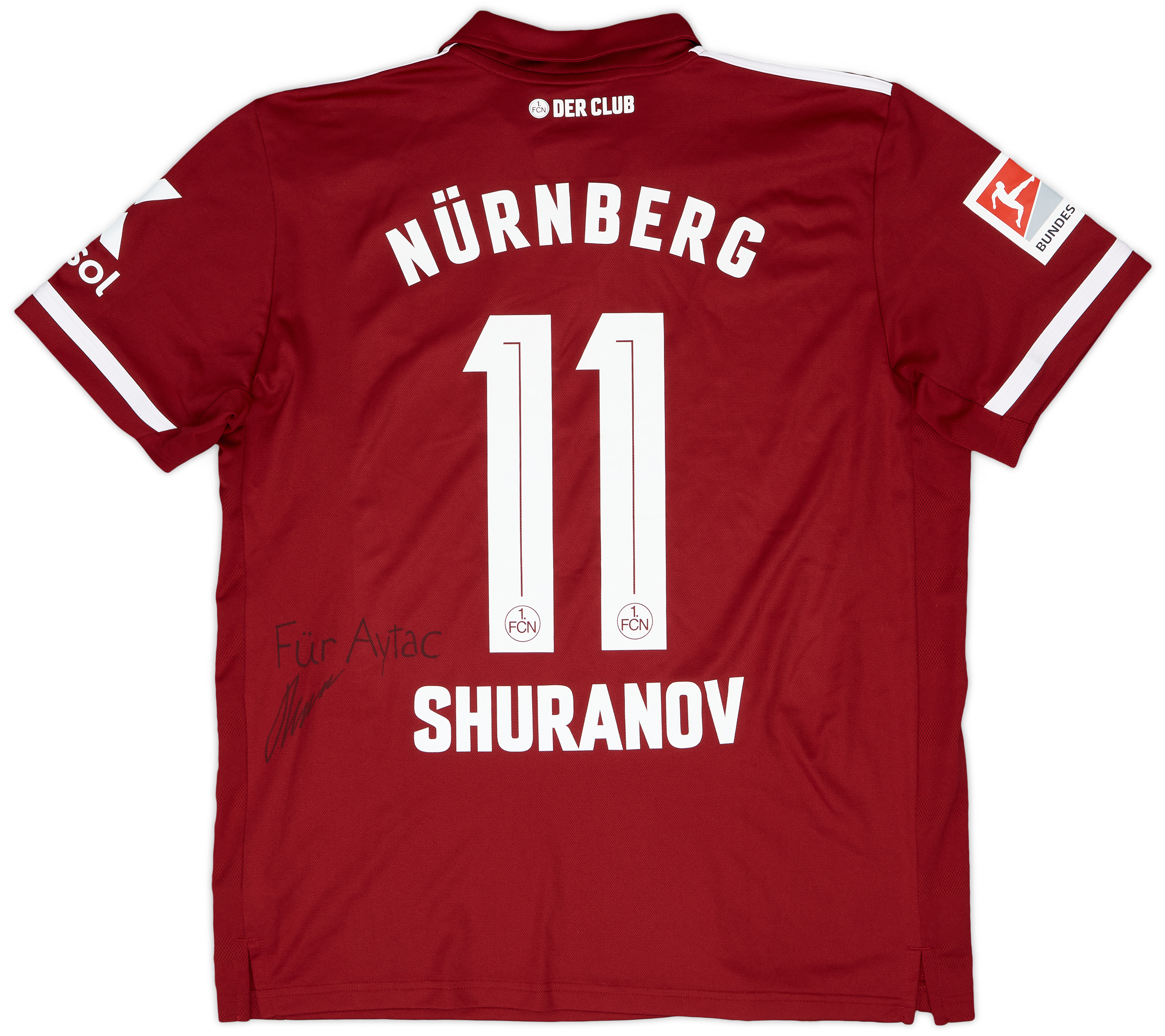 2021-22 Nurnberg Signed Home Shirt Shuranov #11 - 9/10 - (XL)