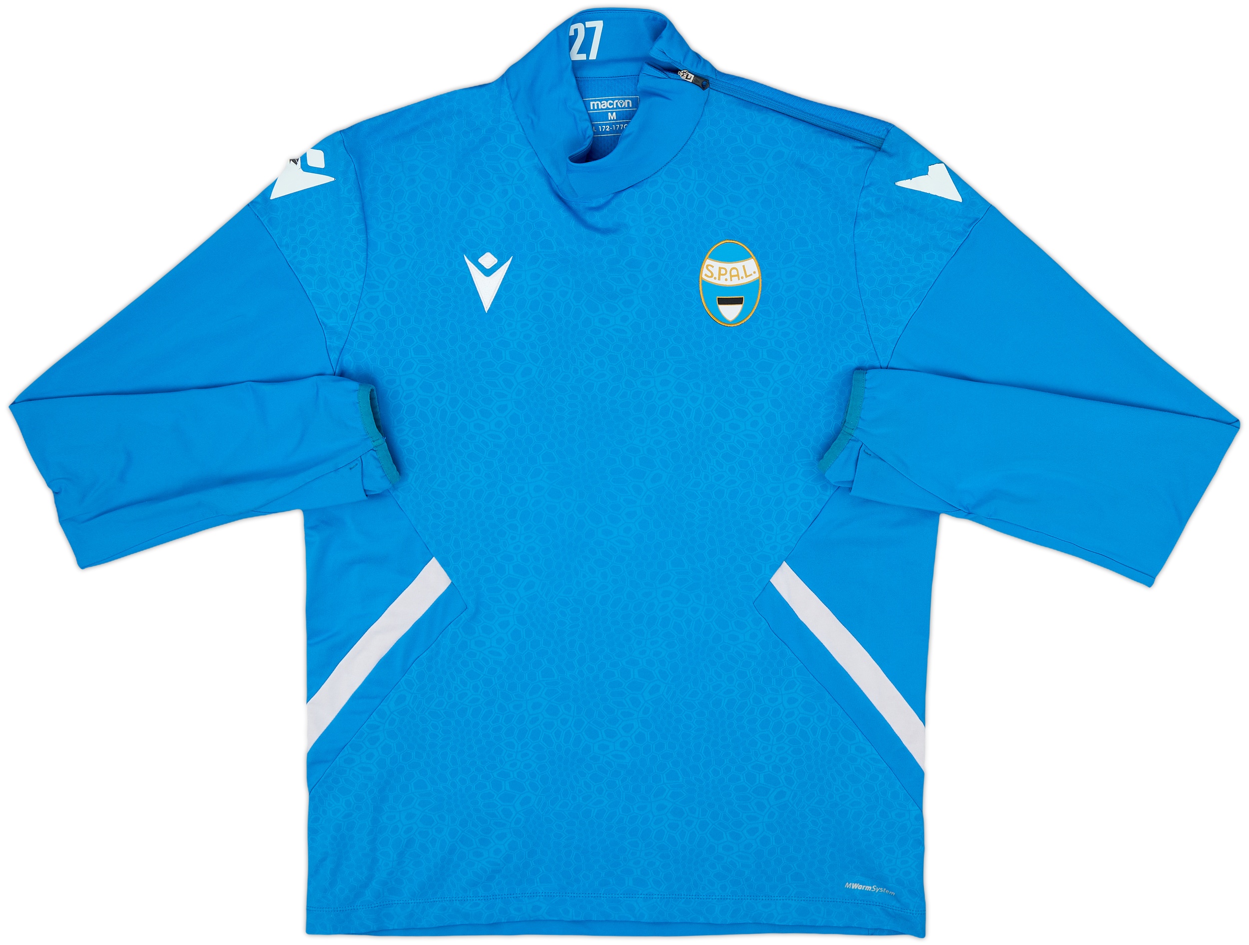 2022-23 SPAL Macron Player Issue 1/4 Zip Drill Top #27 - 6/10 - (M)