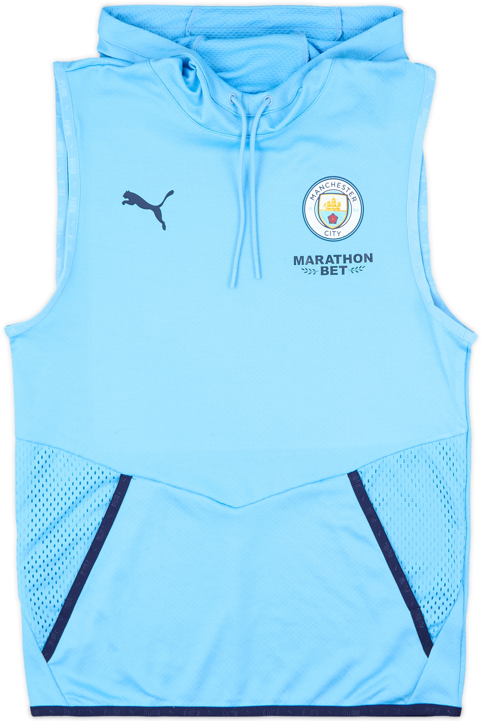 2020-21 Manchester City Hooded Training Vest - 8/10 - (S)