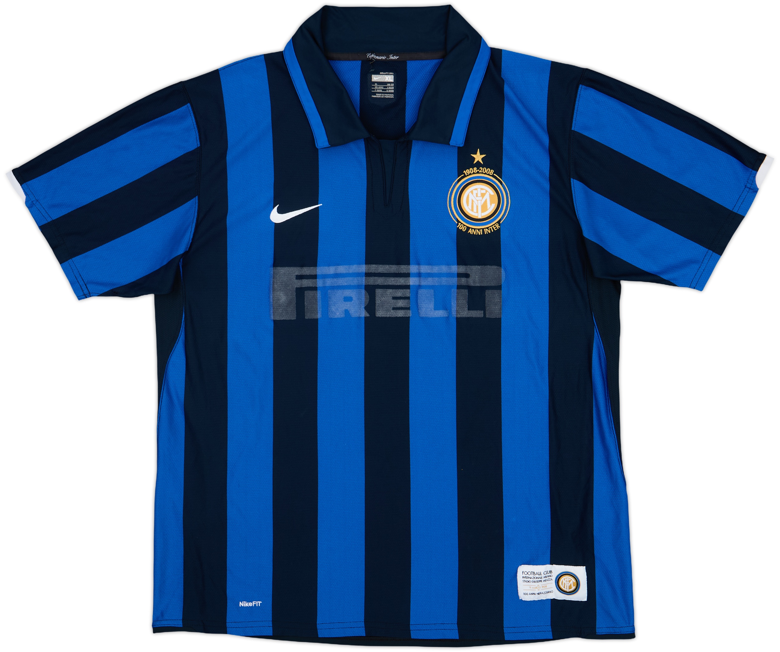 2007-08 Inter Milan Centenary Home Shirt - 4/10 - (XL)