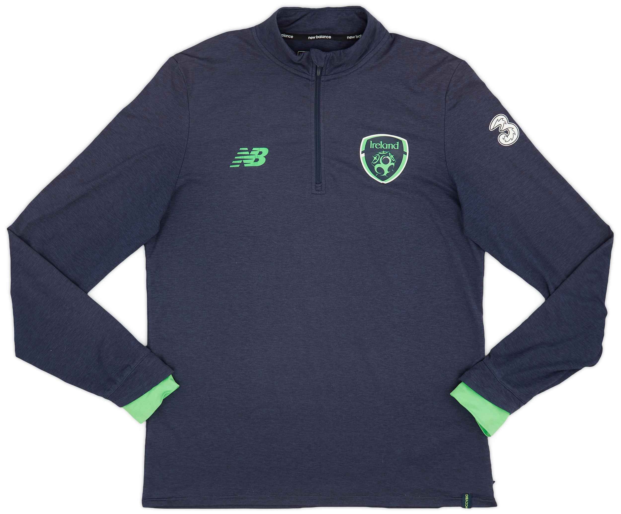 2017-18 Ireland New Balance 1/4 Zip Training Top - 7/10 - (L)