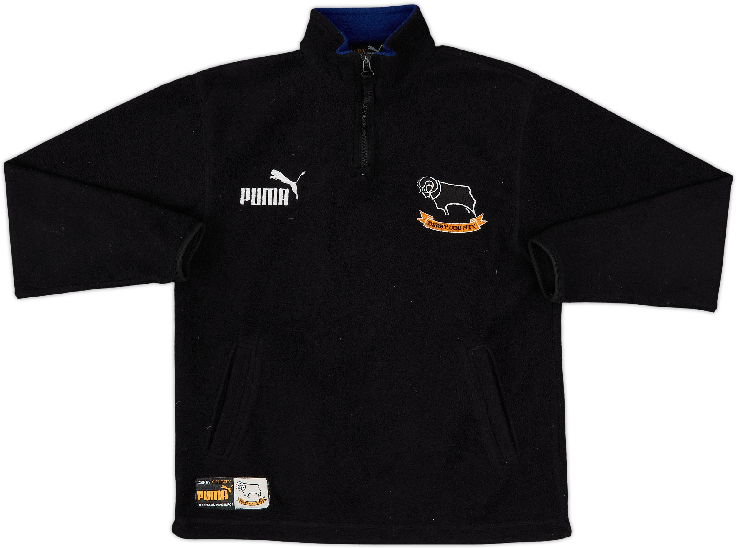 2000-01 Derby County Puma 1/4 Zip Fleece Sweat Top - 8/10 - (M.Boys)
