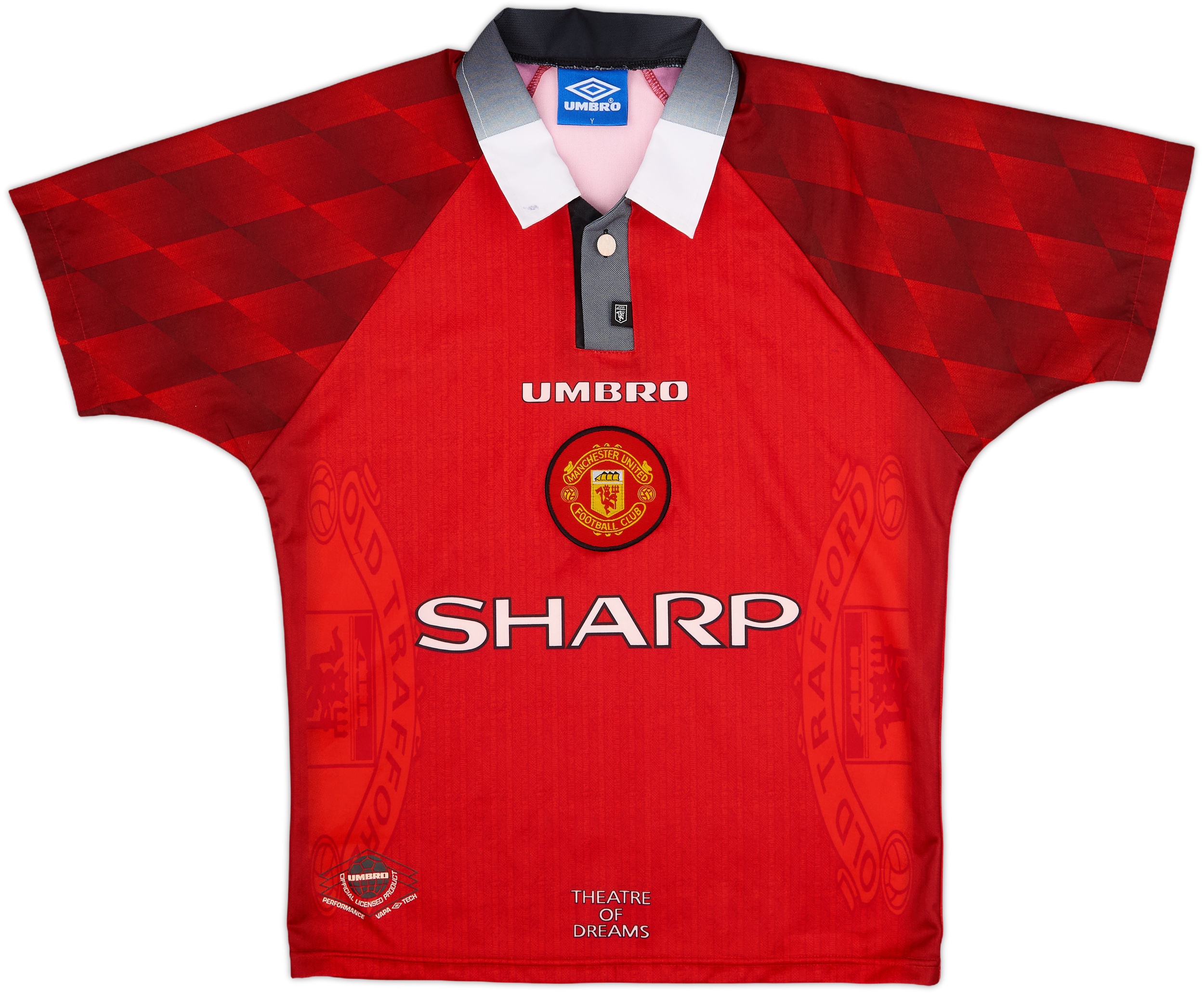 1996-98 Manchester United Home Shirt - 9/10 - (Y)