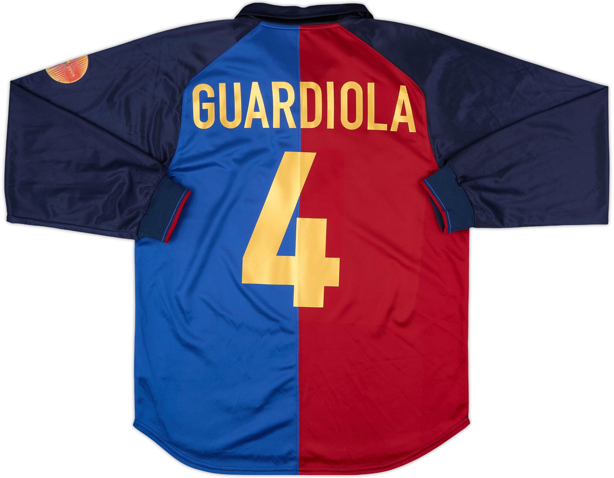 1999-00 Barcelona Player Issue Centenary Home L/S Shirt Guardiola #4 ...