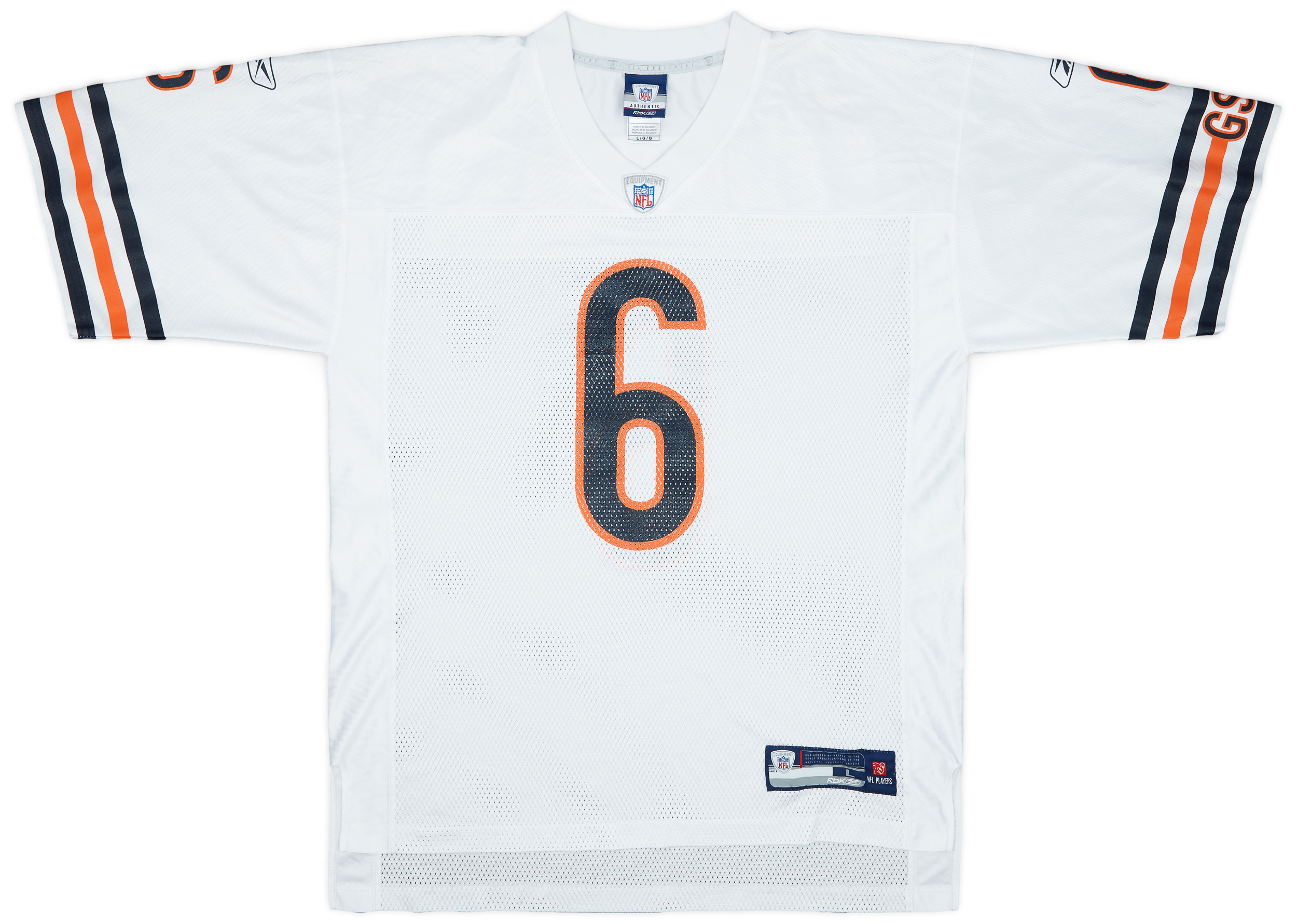 2009 Chicago Bears Cutler #6 Reebok On Field Away Jersey - 9/10 - (L)