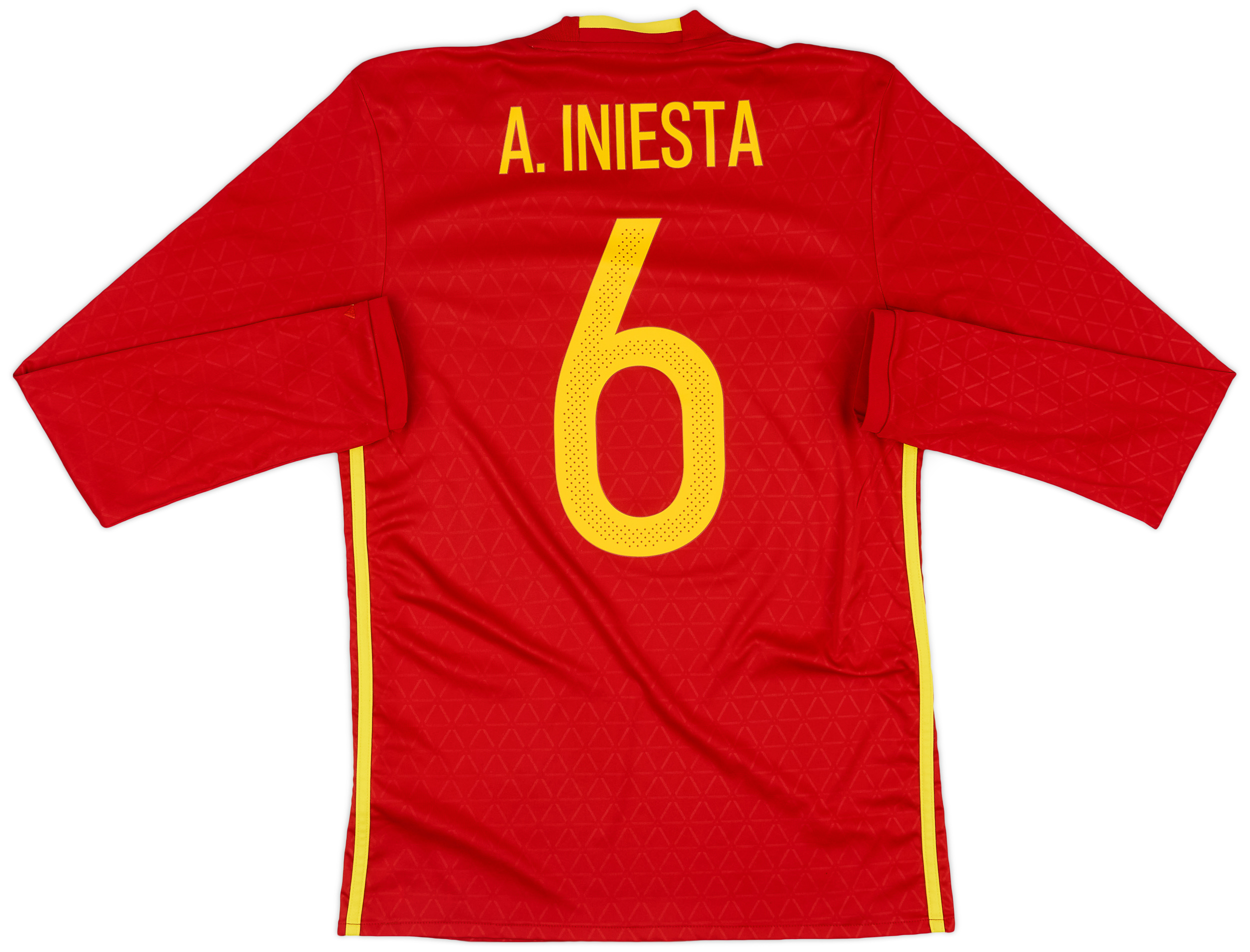 2016-17 Spain Home L/S Shirt A.Iniesta #6 - 8/10 - (S)