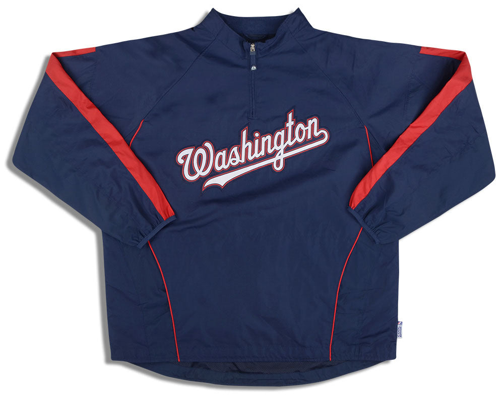 2009 Washington Nationals Majestic Cool Base 1/4 Zip Windbreaker Jacket XL