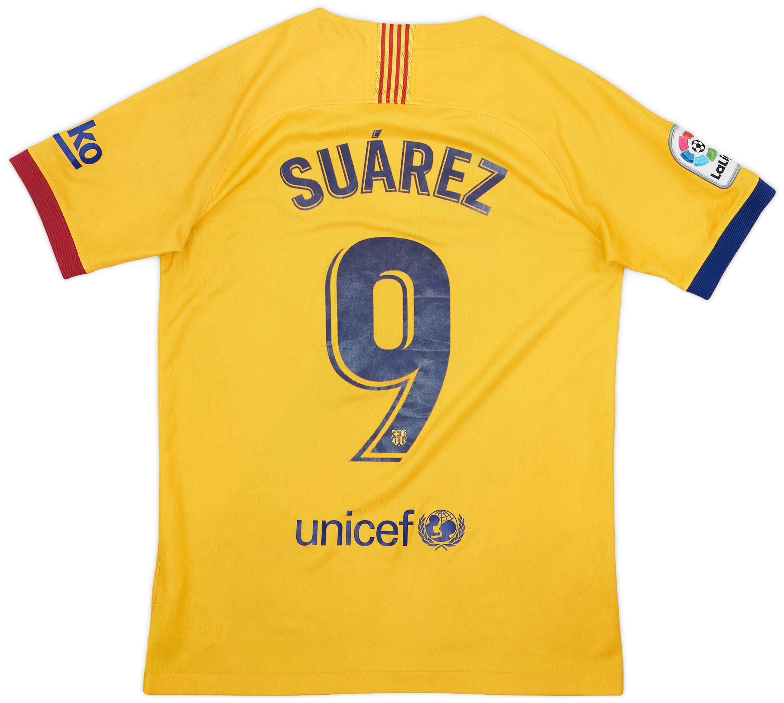 2019-20 Barcelona Away Shirt Suarez #9 - 7/10 - (L.Boys)