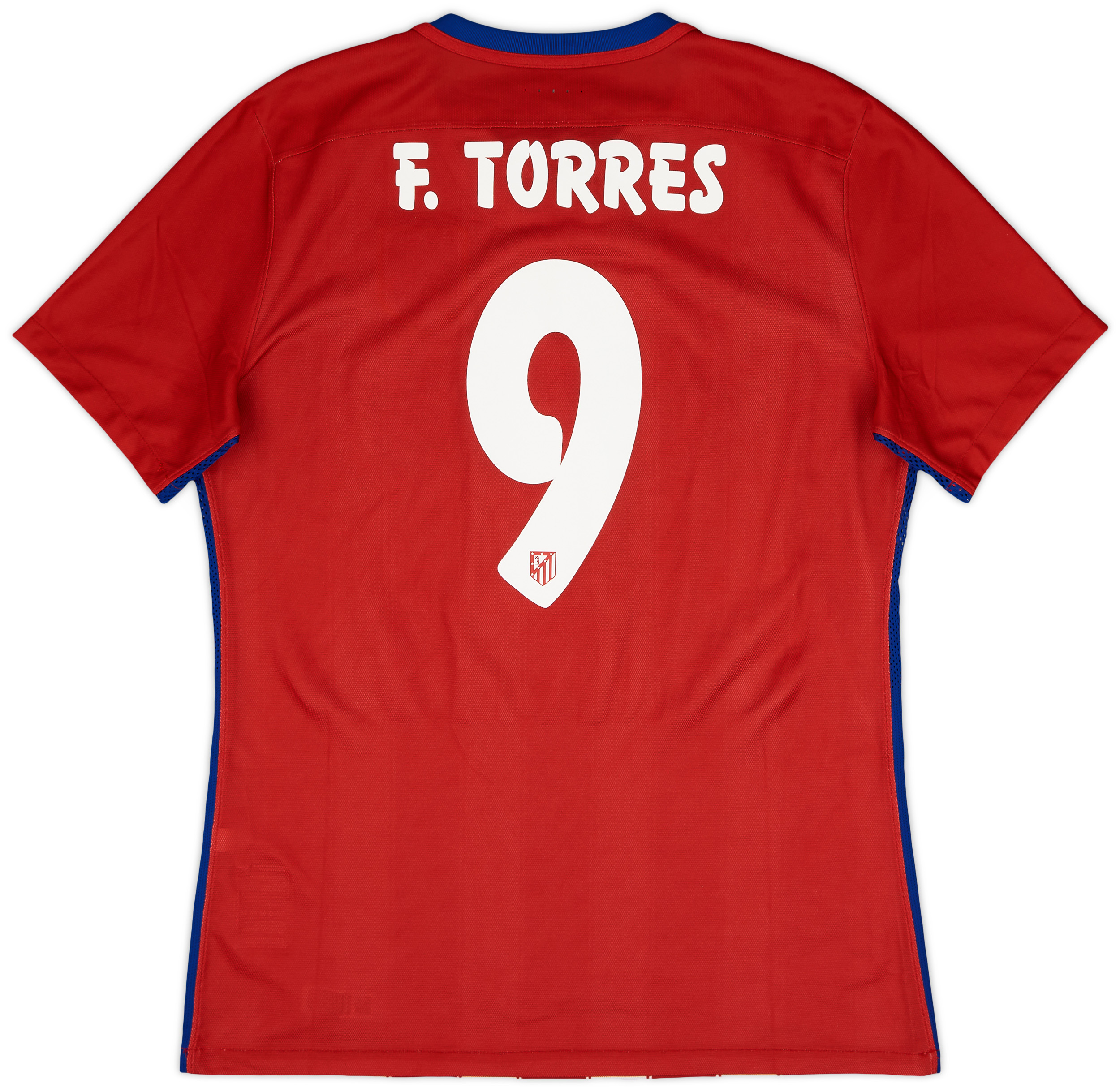 2015-16 Atletico Madrid Authentic Home Shirt F.Torres #9 - 9/10 - (L)