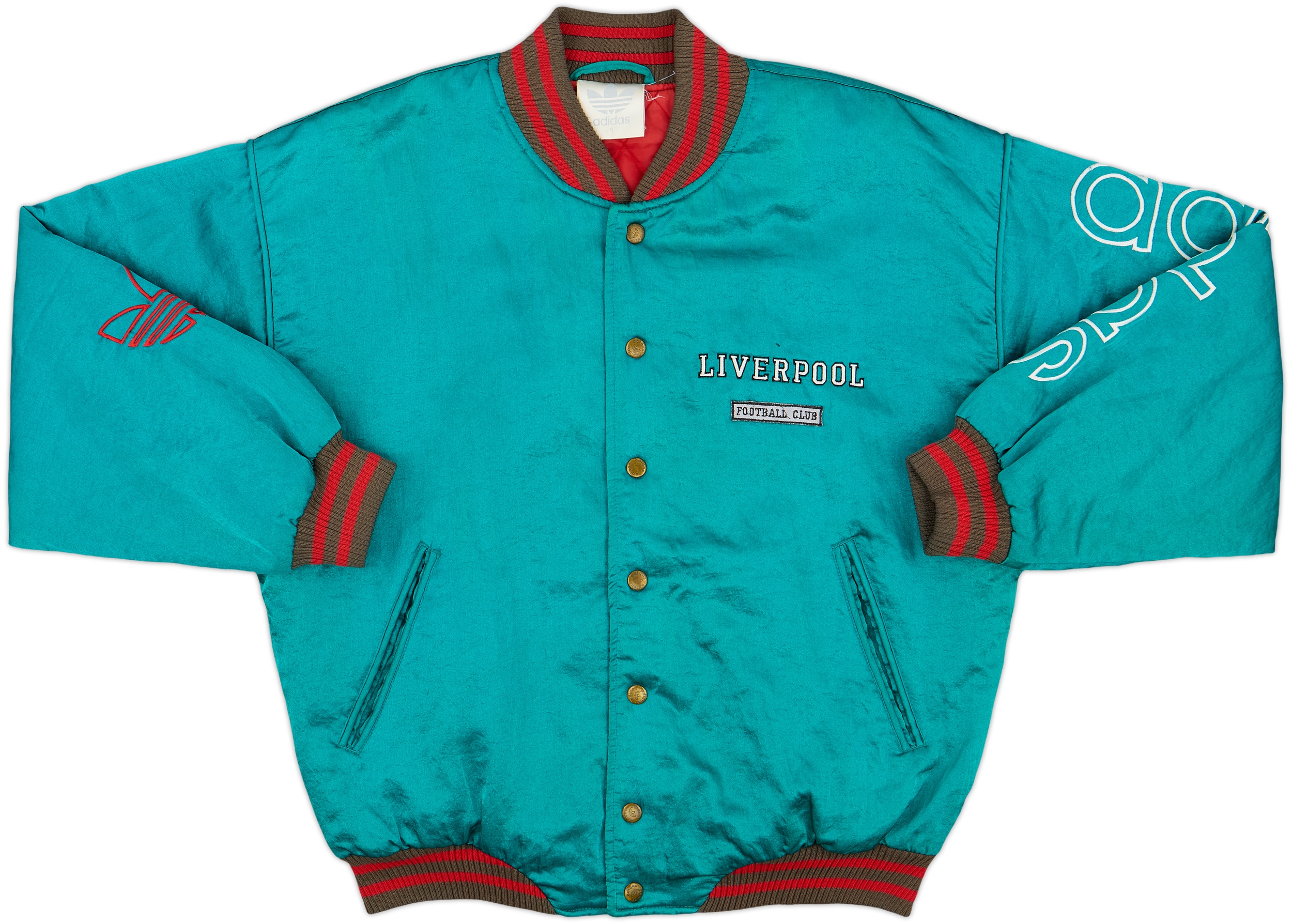 1991-93 Liverpool adidas Padded Bomber Jacket - 8/10 - (S)