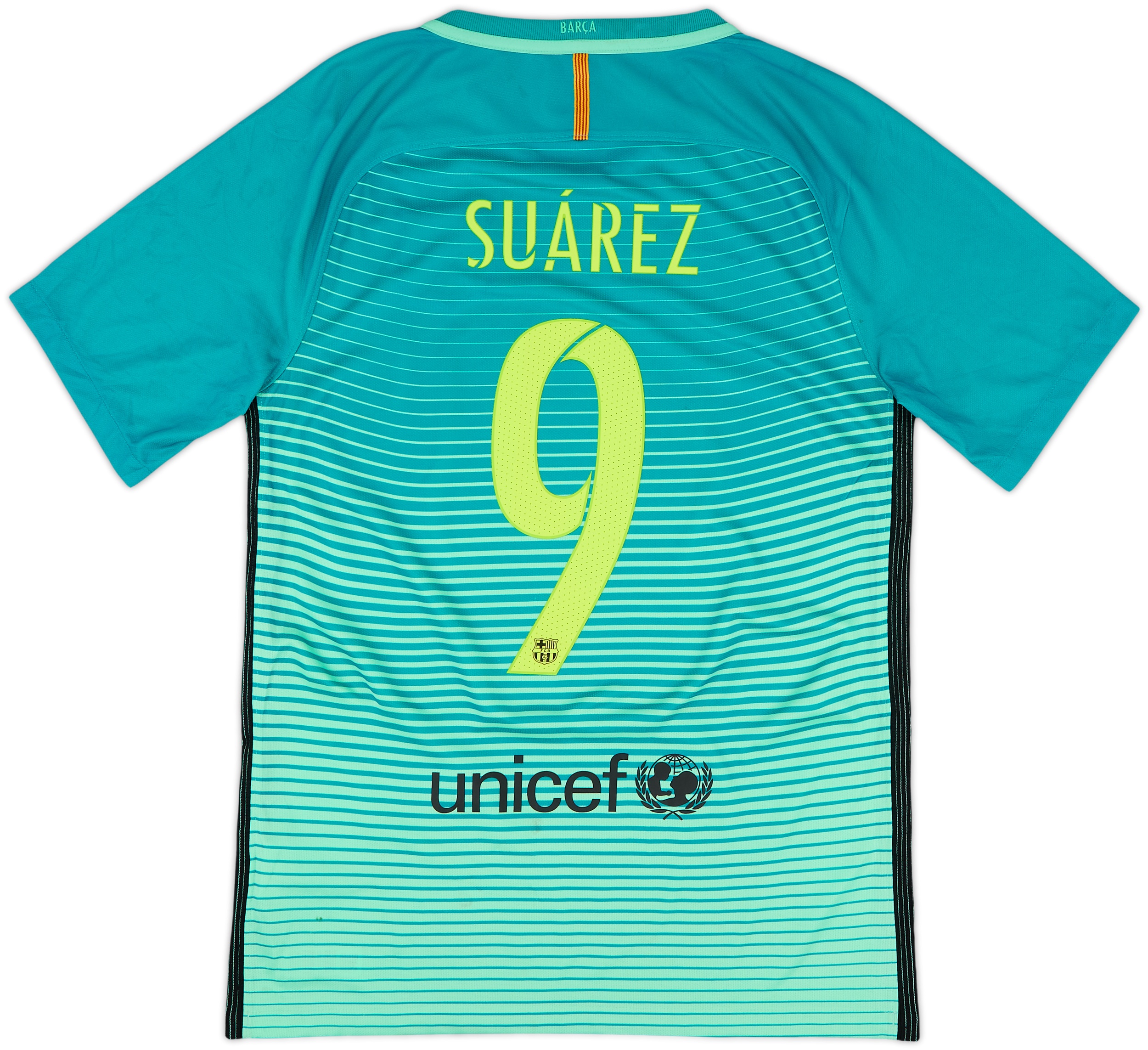 2016-17 Barcelona Third Shirt Suarez #9 - 8/10 - (S)