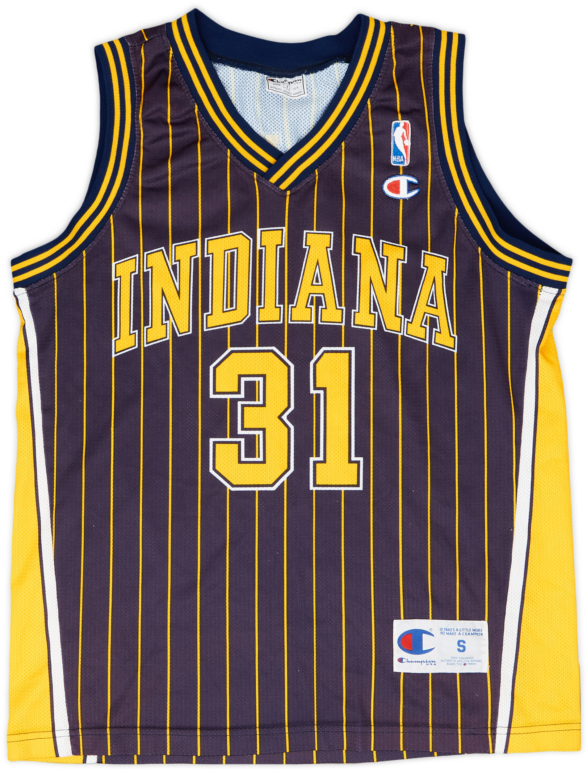 1997-05 Indiana Pacers Miller #31 Champion Away Jersey - 7/10 - (S)