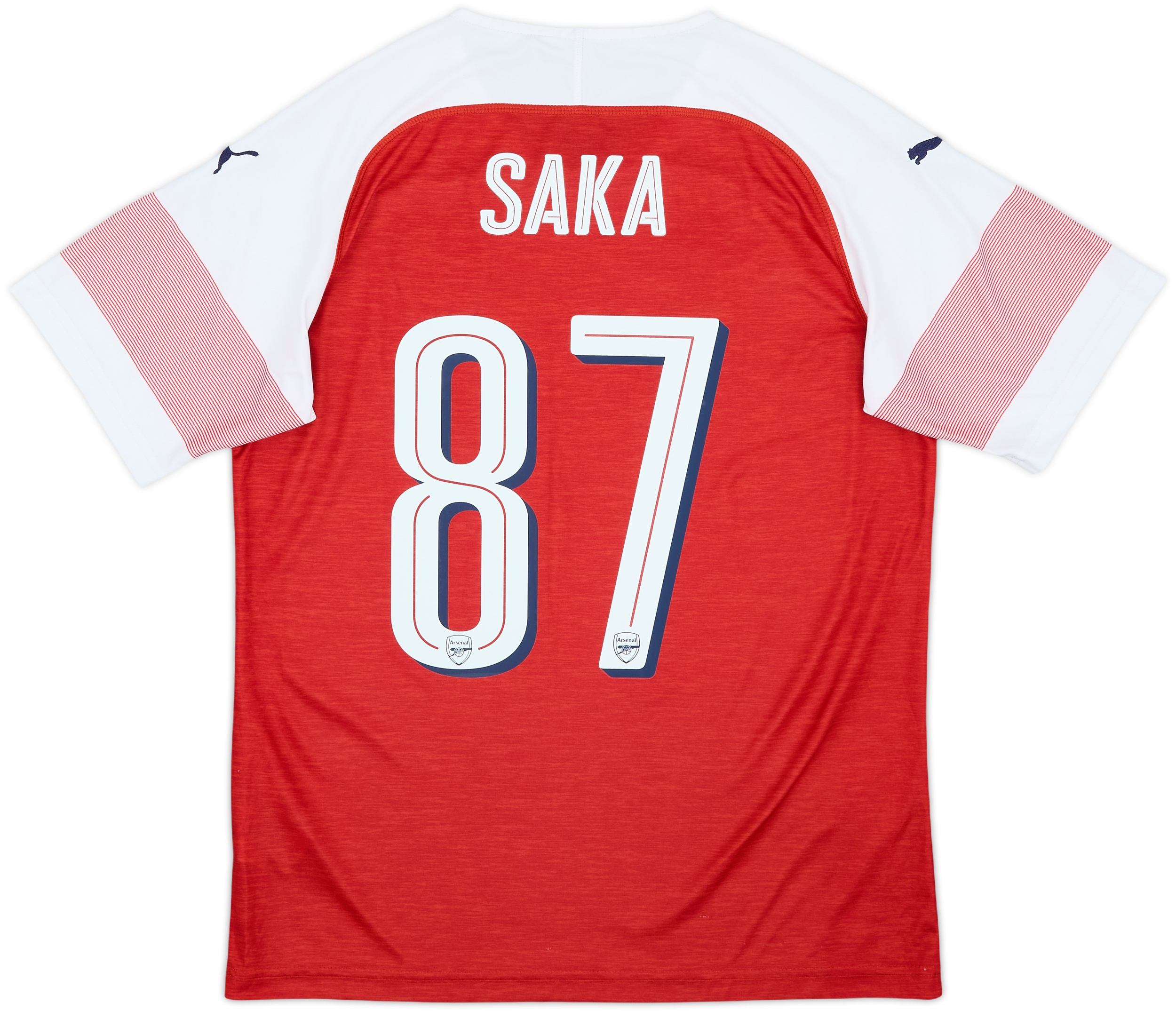 2018-19 Arsenal Home Shirt Saka #87 - 8/10 - (M)