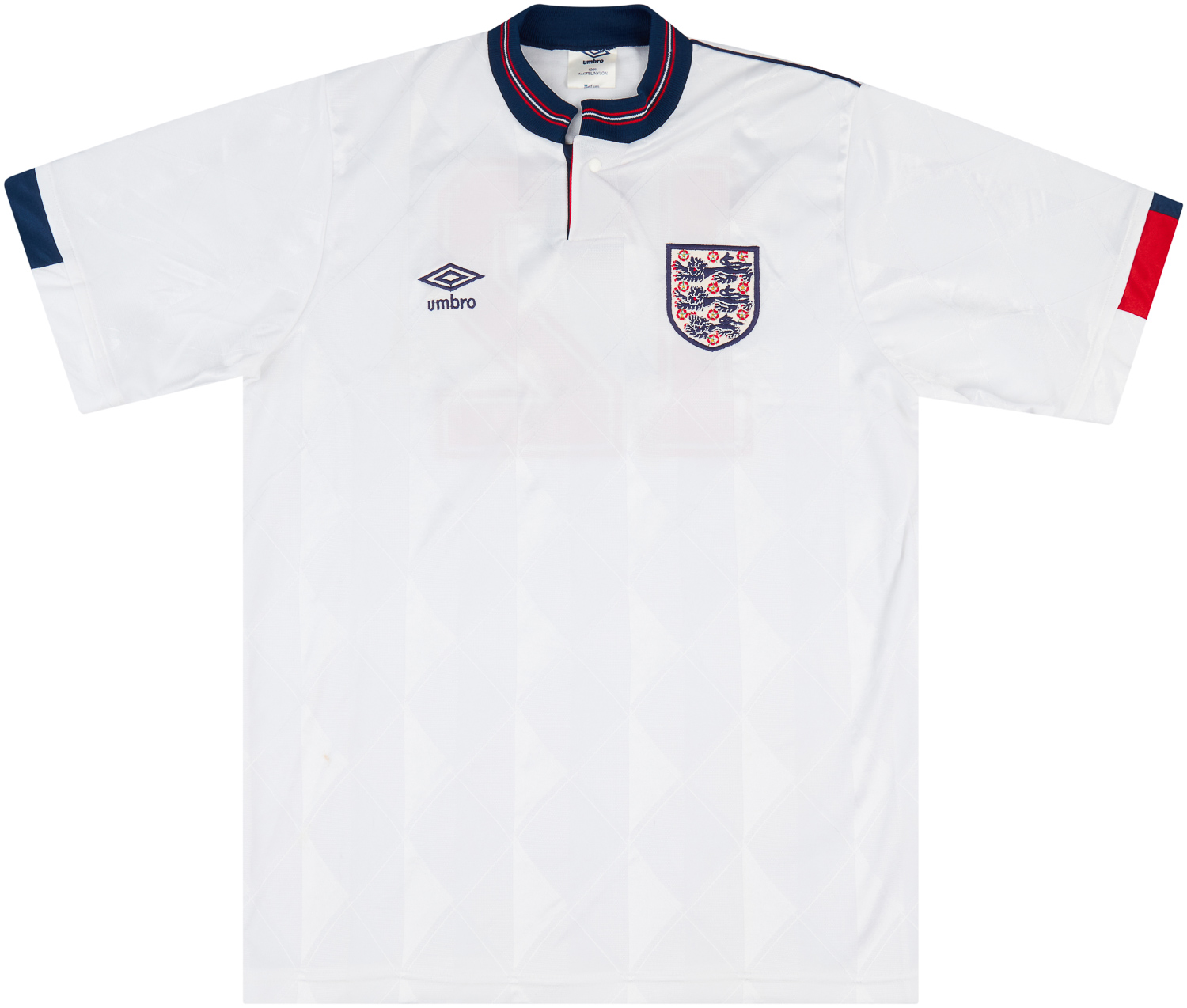 1988 England Match Worn Home Shirt #12 (Walker) v Denmark