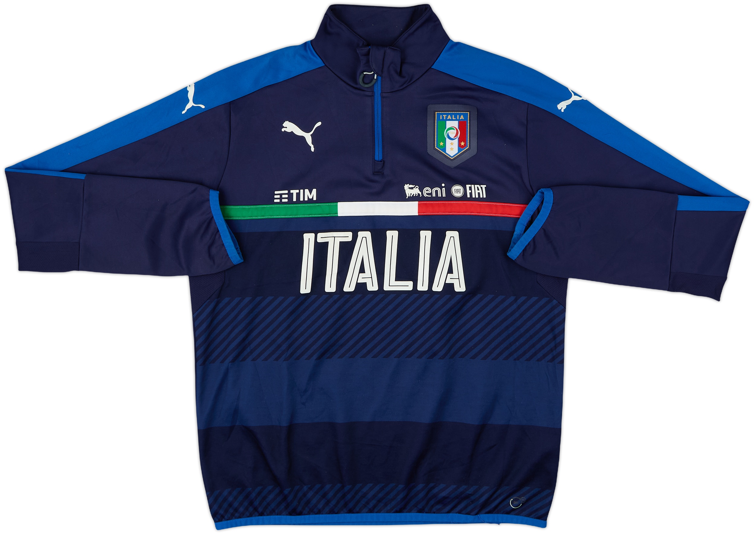 2014-15 Italy Player Issue Puma 1/4 Zip Drill Top - 6/10 - (L)