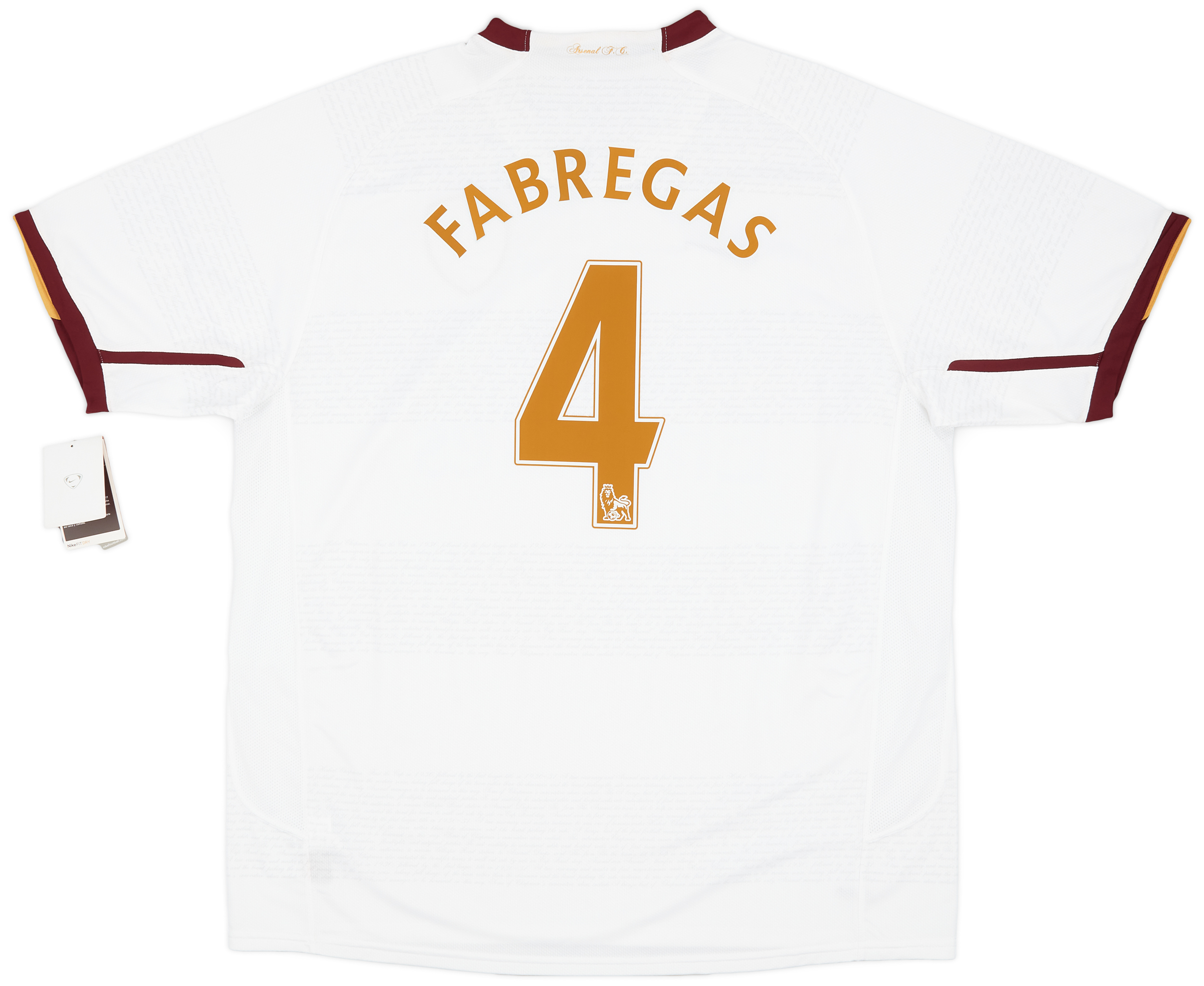 2007-08 Arsenal Away Shirt Fabregas #4 (XL)