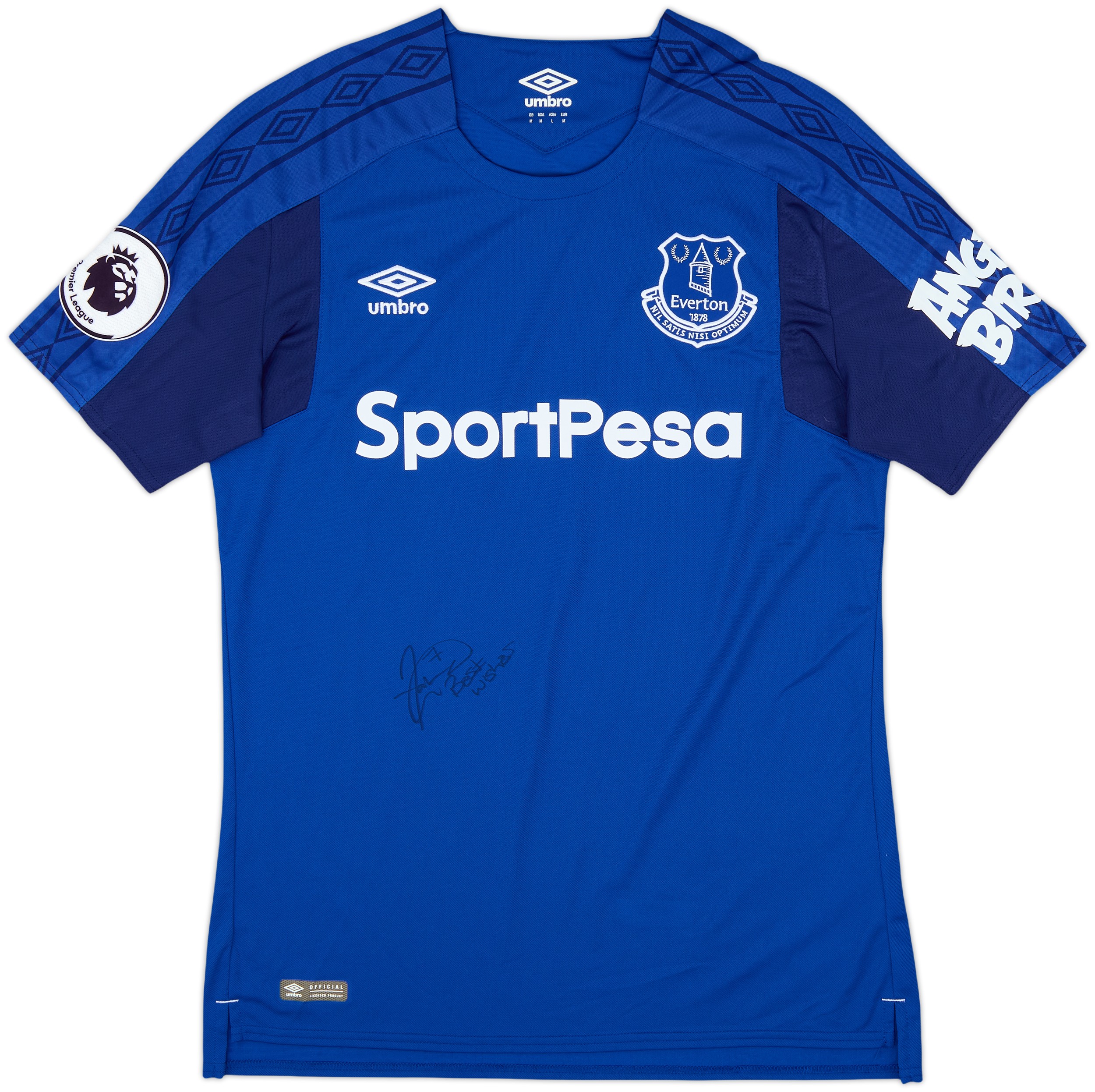 2017-18 Everton Signed Home Shirt - 9/10 - (M)