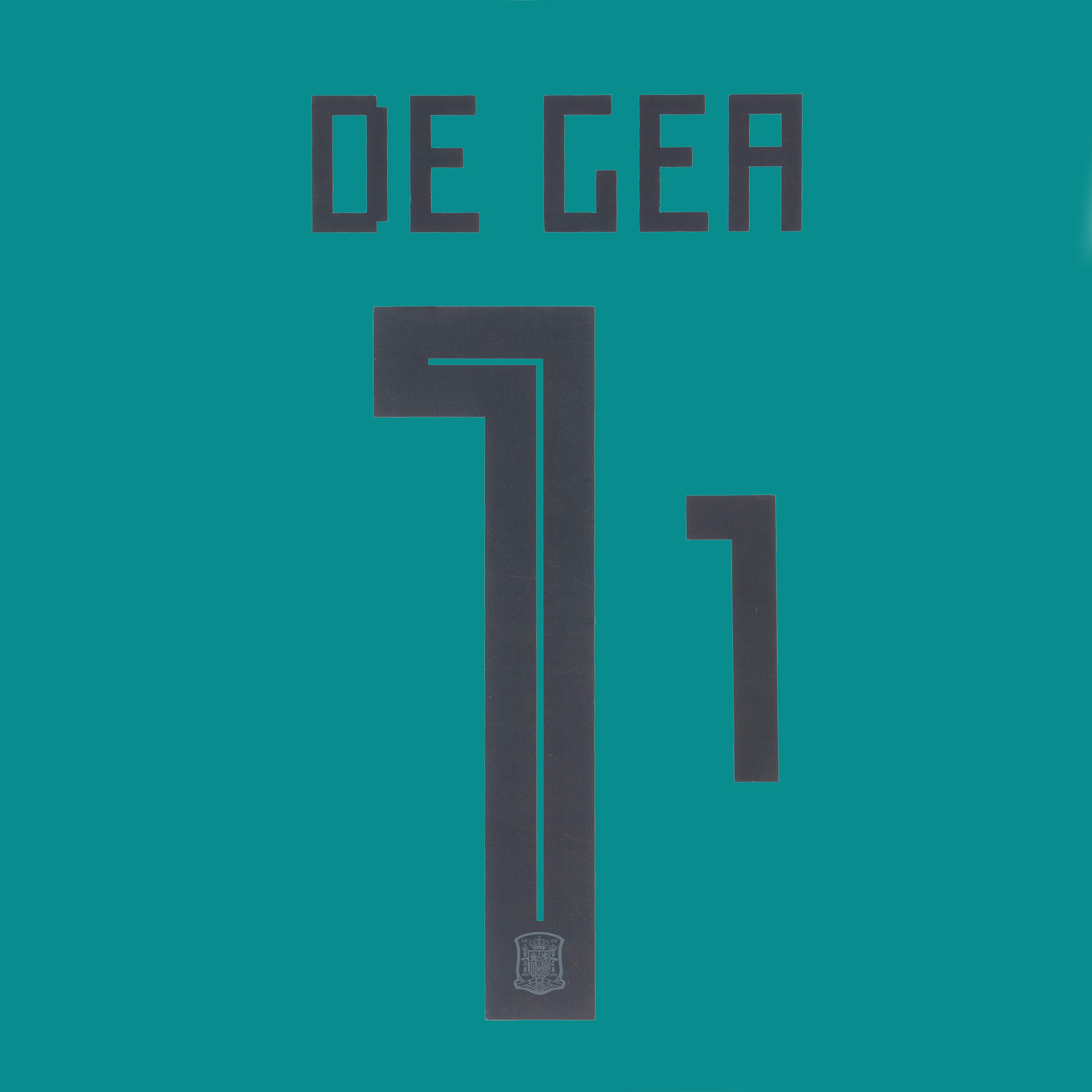 2018-20 Spain GK De Gea #13 Navy Name Set