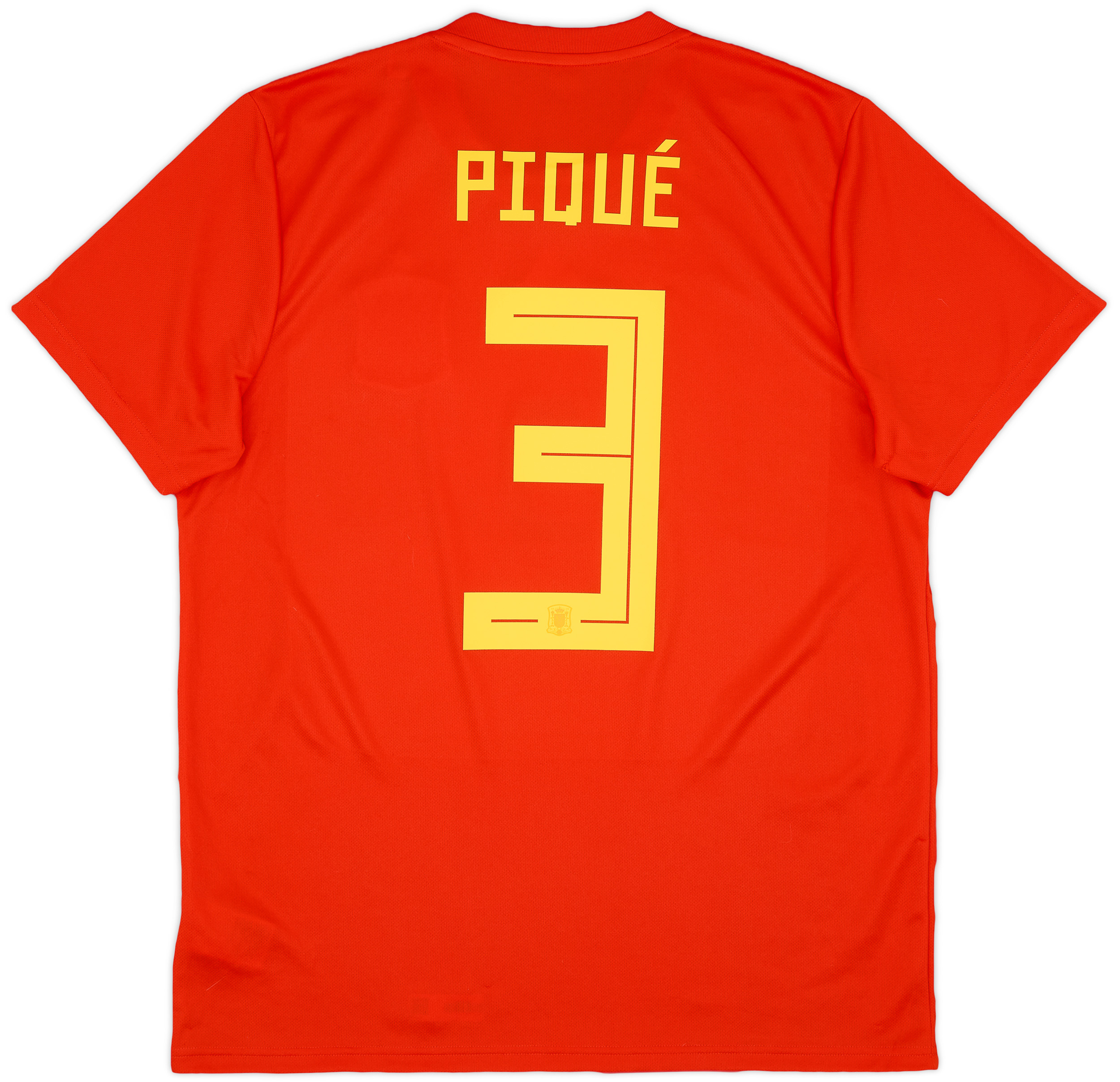 2018-19 Spain Home Shirt Pique #3 - 9/10 - (L)