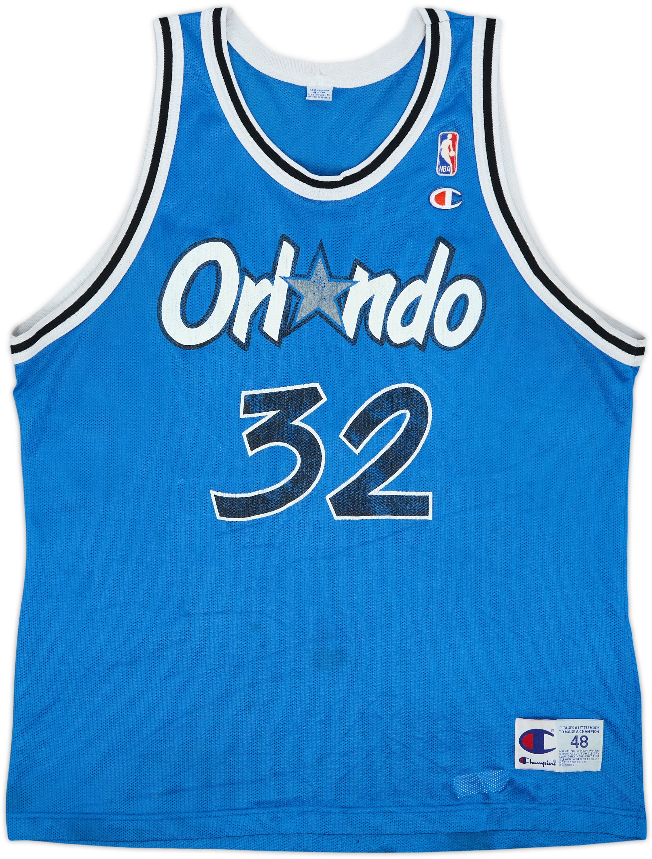 1995-96 Orlando Magic O'Neal #32 Champion Away Jersey - 6/10 - (XL)