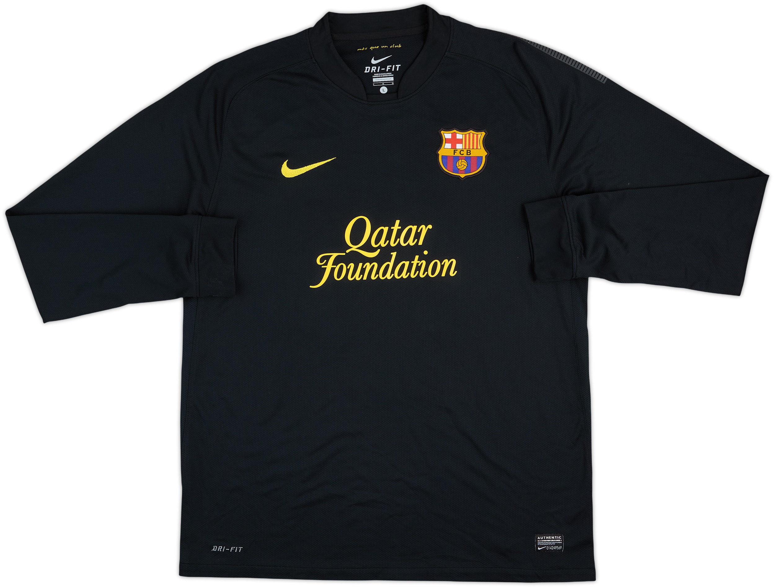 2011-12 Barcelona Match Issue Away L/S Shirt #14