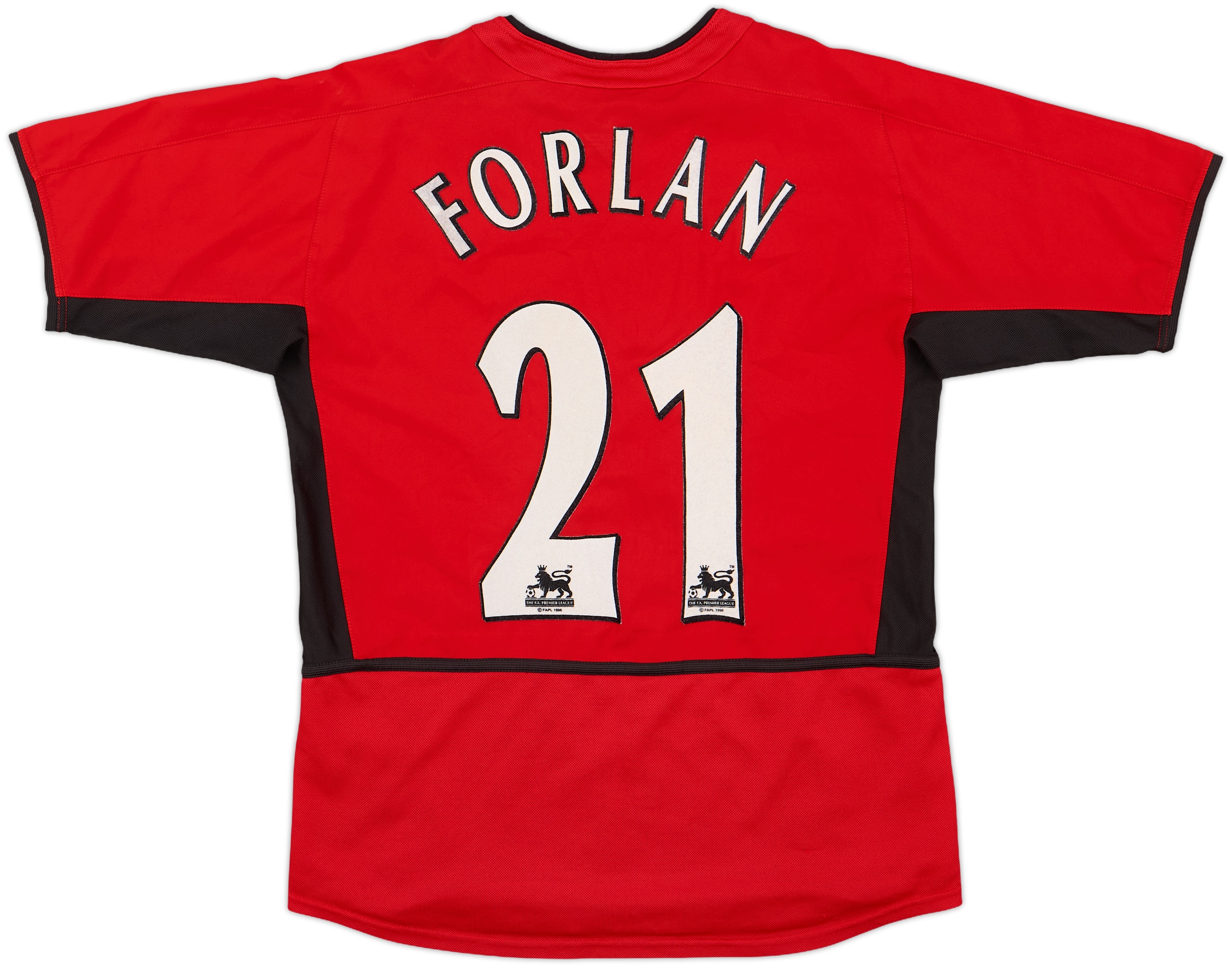2002-04 Manchester United Home Shirt Forlan #21 - 8/10 - (L.Boys)