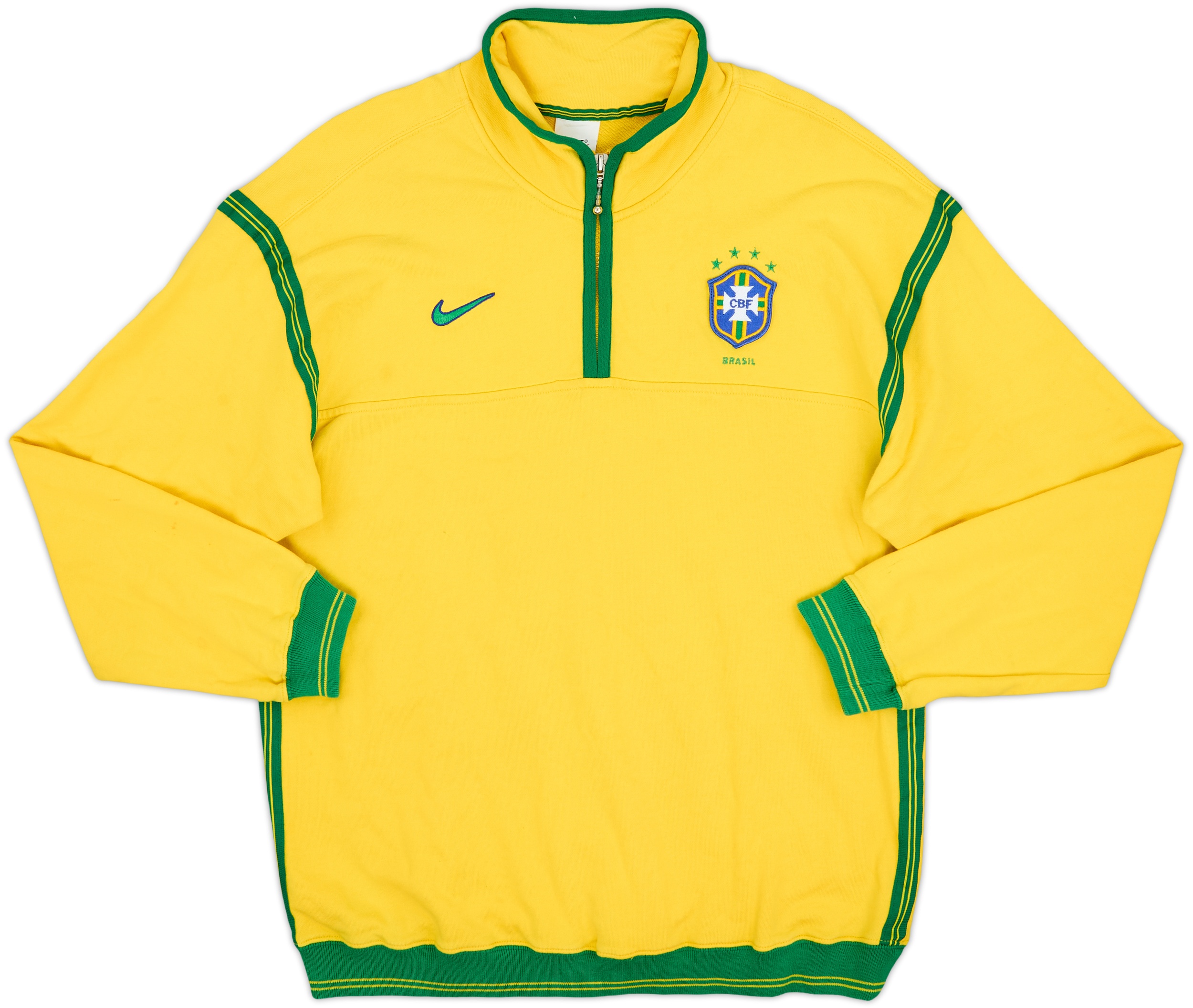 1998-00 Brazil Nike 1/4 Zip Sweat Top - 8/10 - (M)