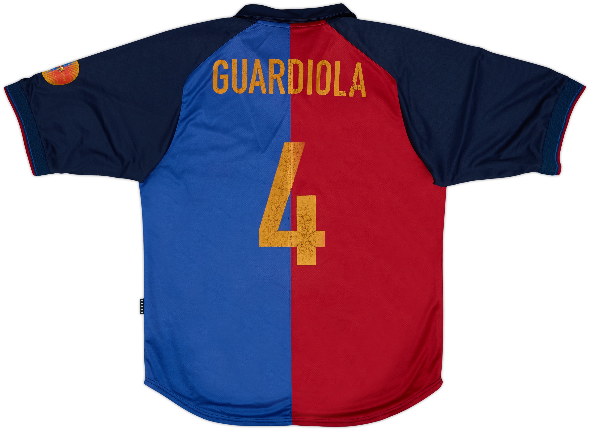 1999-00 Barcelona Centenary Home Shirt Guardiola #4 - 6/10 - (L)