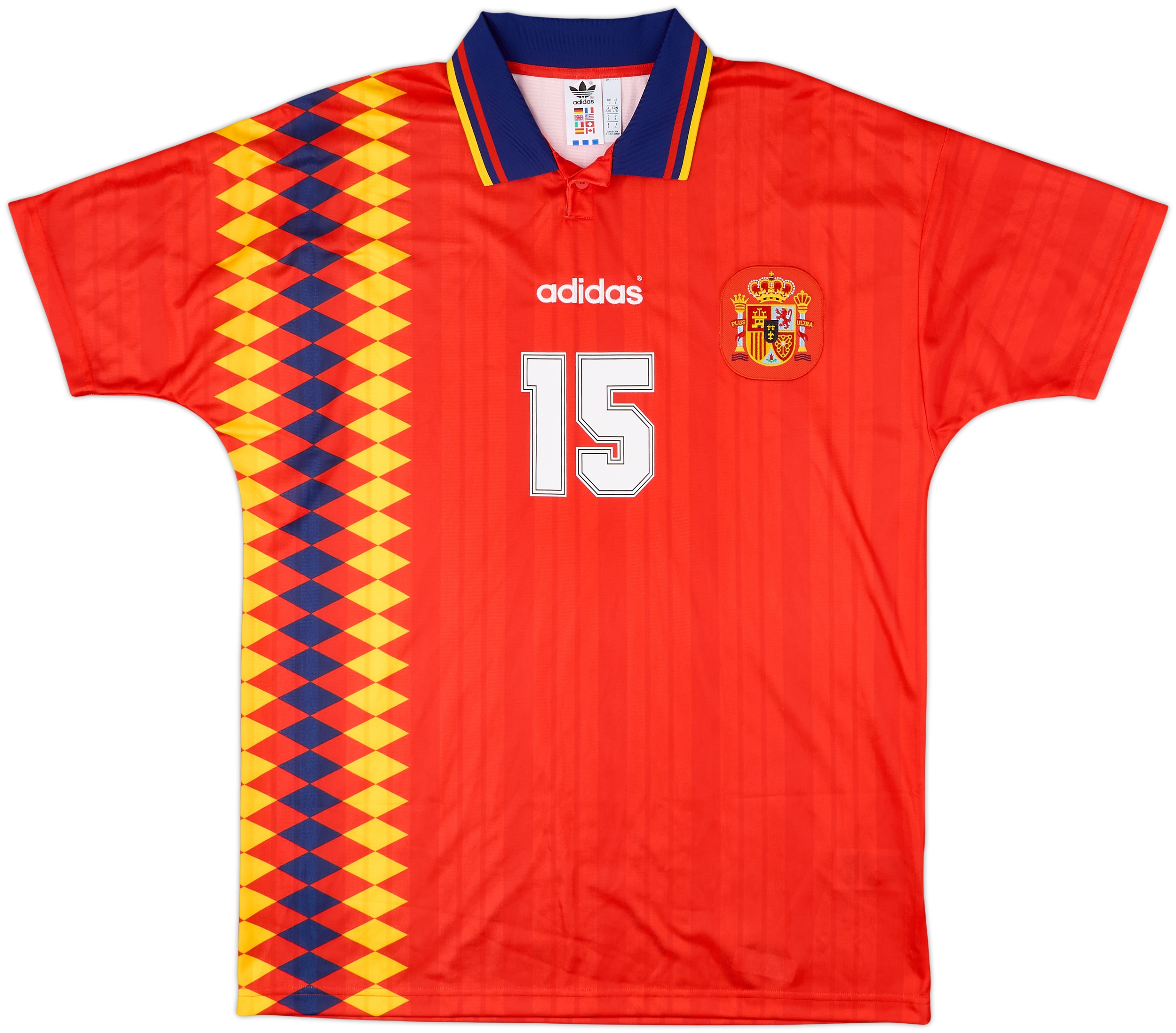 2018 Spain '1994' Retro Home Shirt #15 - 10/10 - (L)