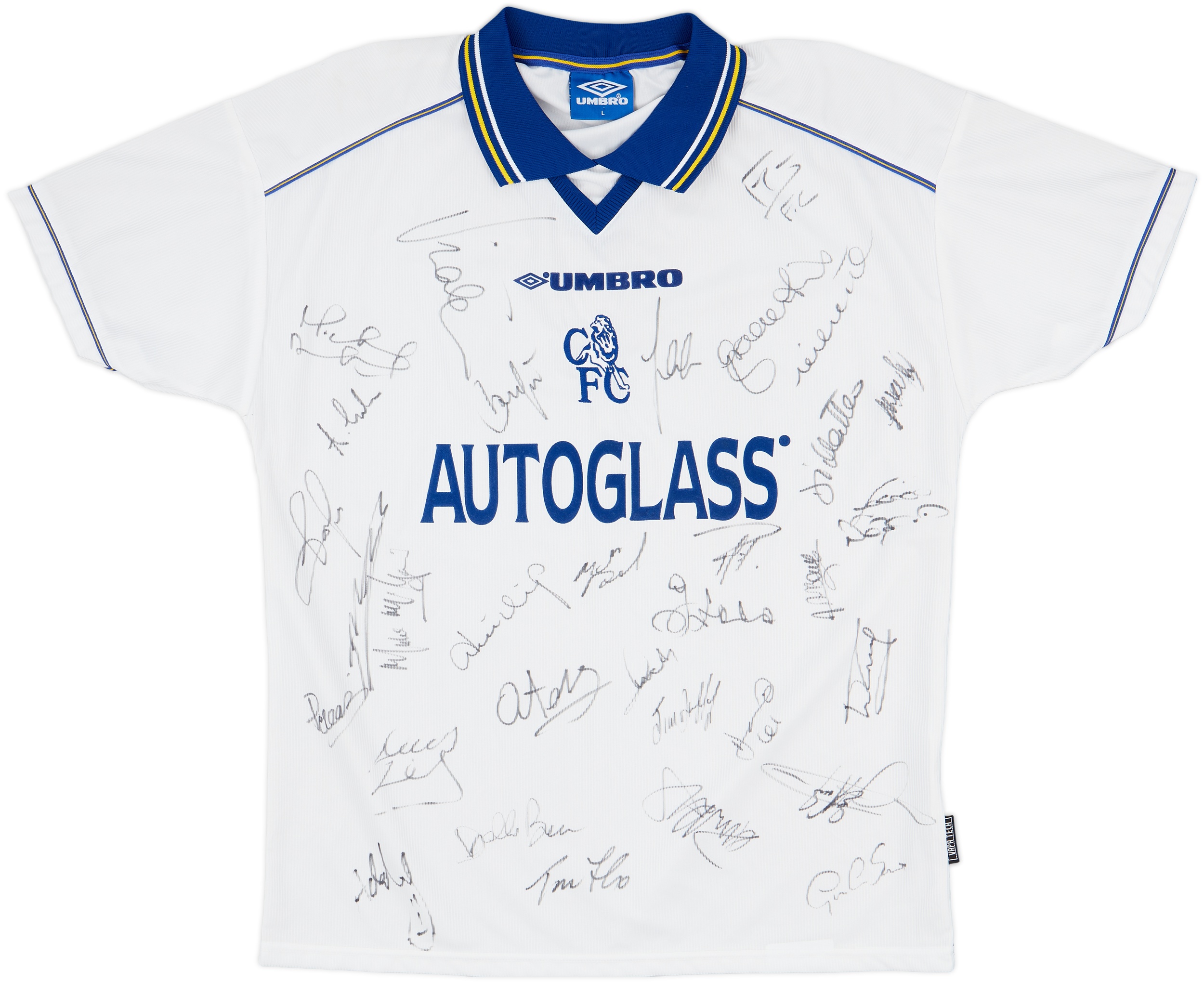 1998-00 Chelsea Squad Signed Away Shirt - 10/10 - (L)
