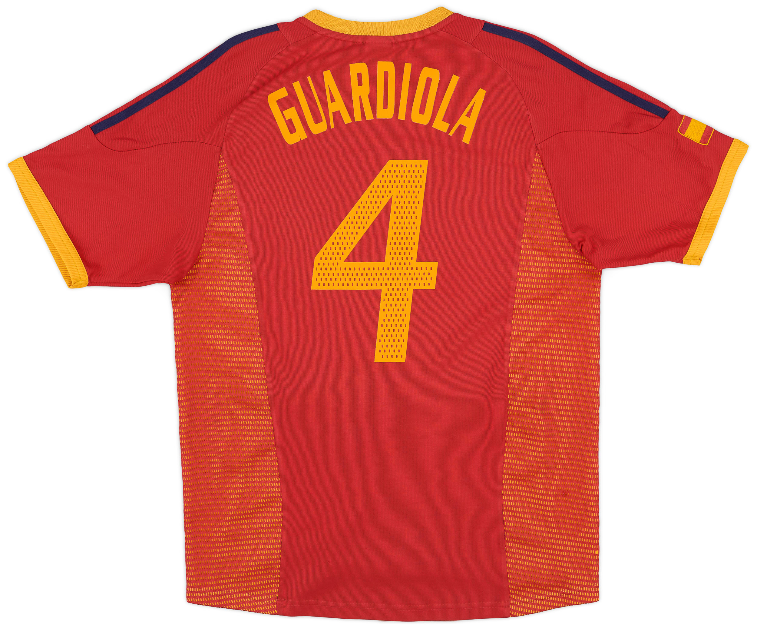 2002-04 Spain Home Shirt Guardiola #4 - 7/10 - (M)