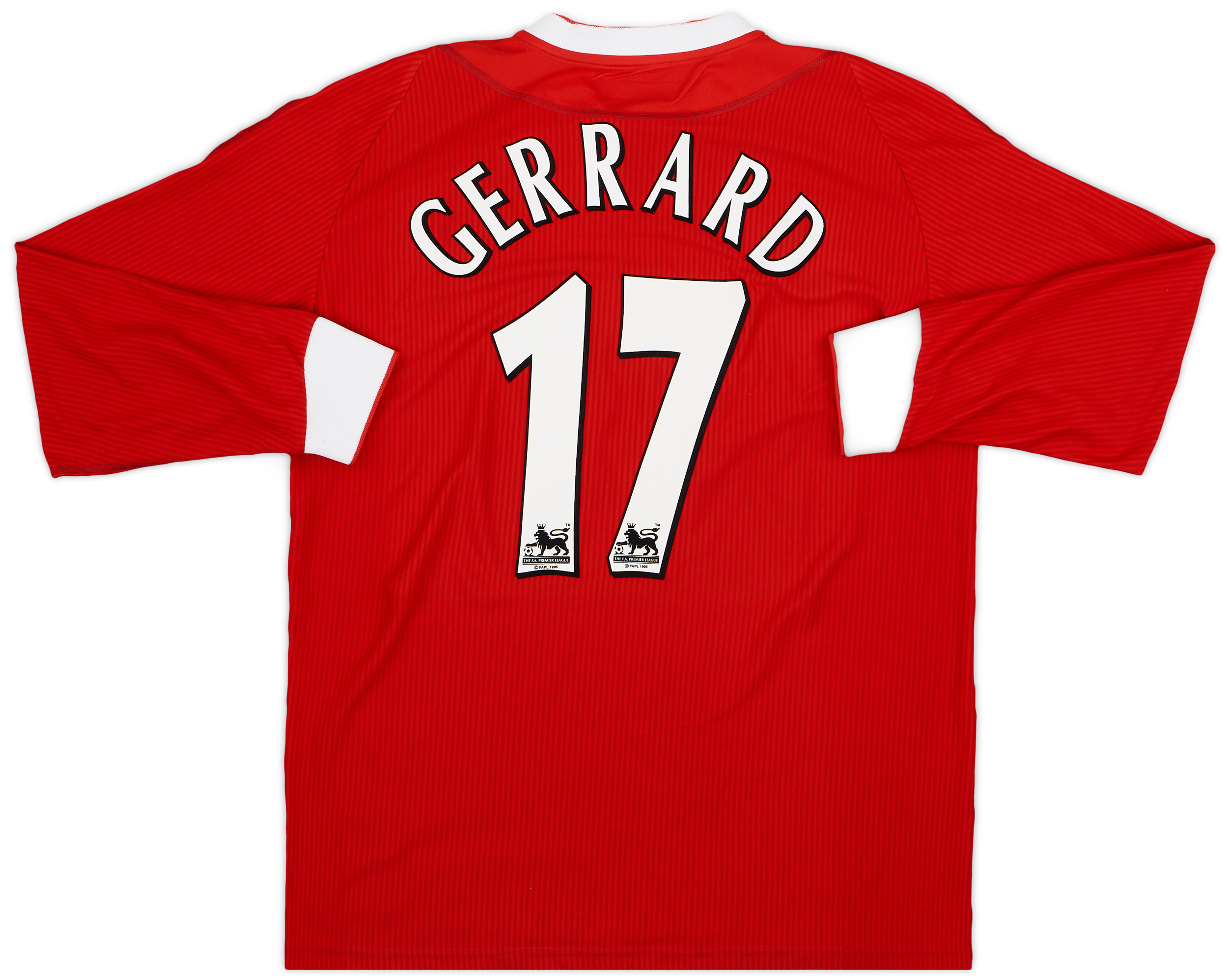 2002-04 Liverpool Home L/S Shirt Gerrard #17 - 7/10 - (L)