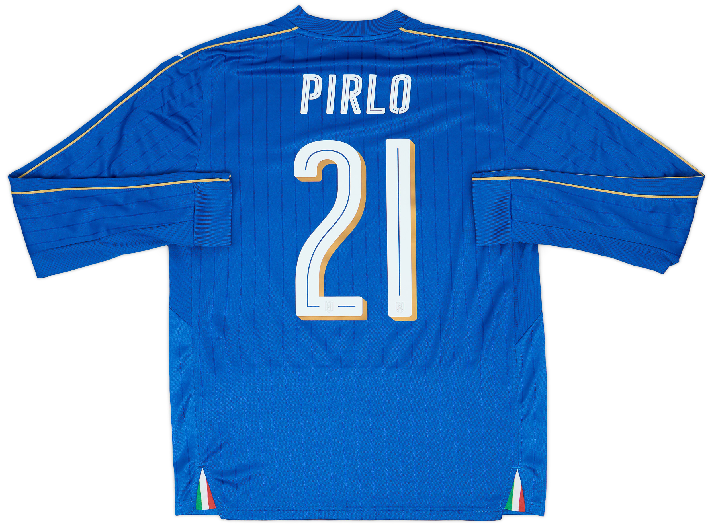 2016-17 Italy Home L/S Shirt Pirlo #21 - 8/10 - (L)