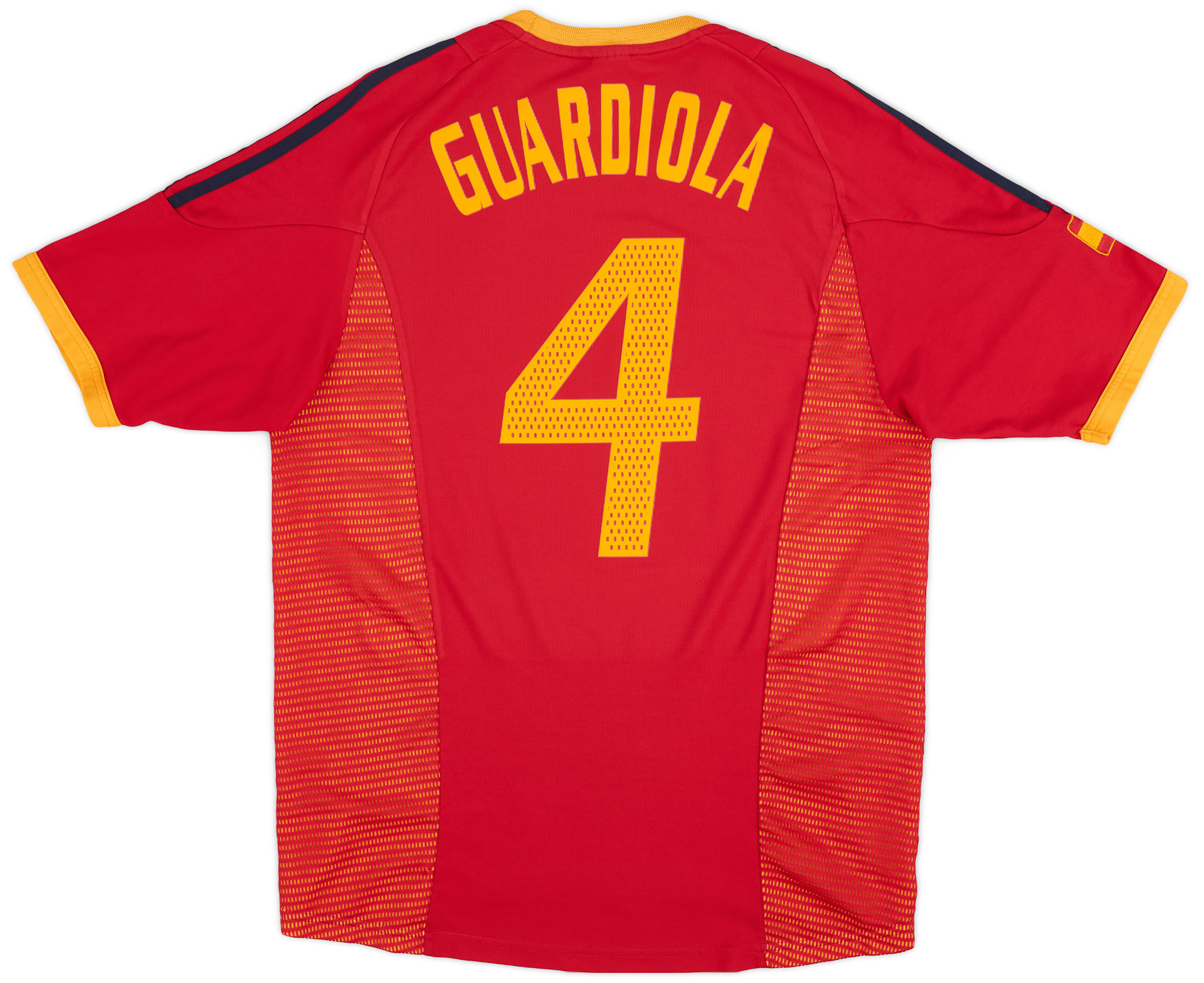 2002-04 Spain Home Shirt Guardiola #4 - 9/10 - (M)
