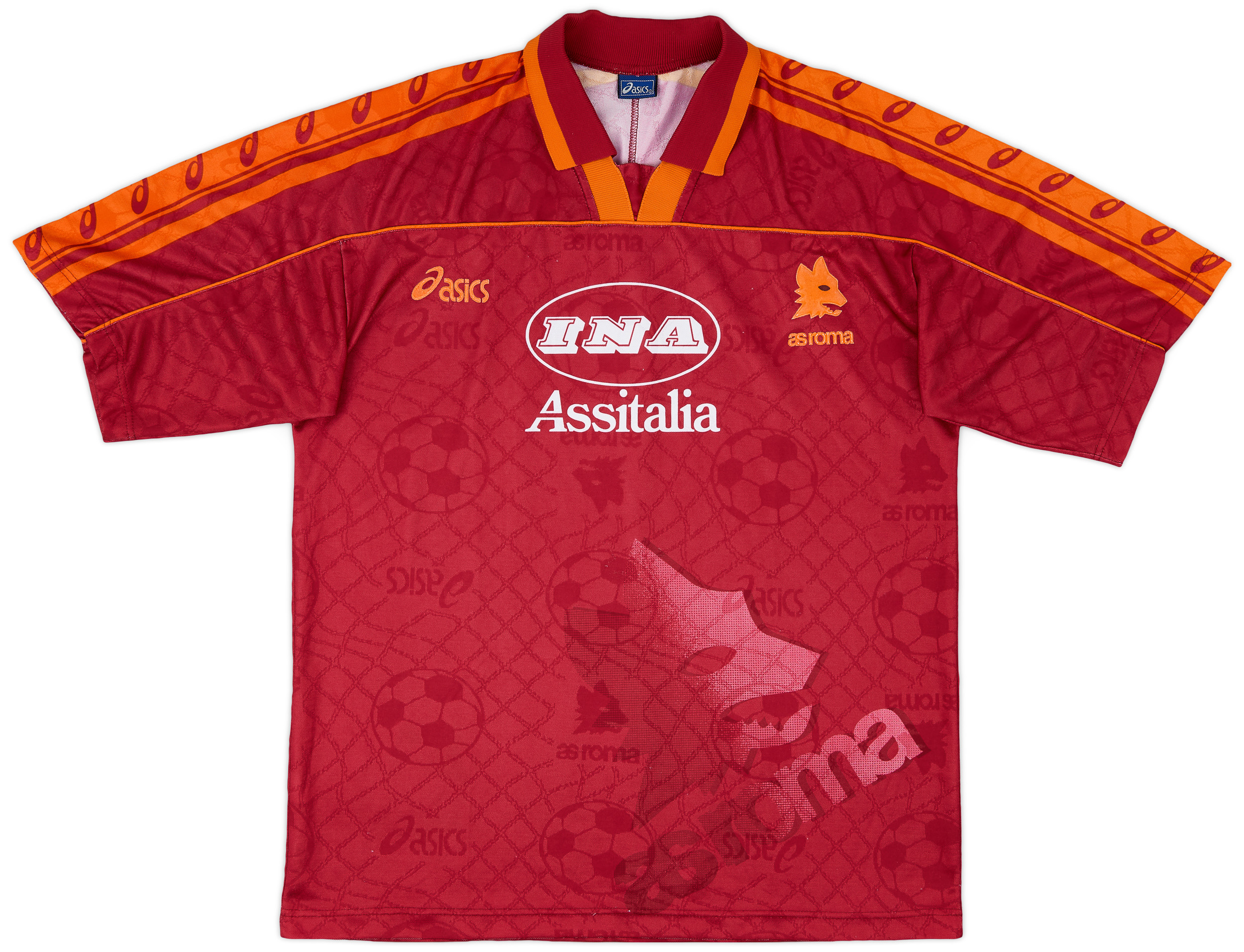 1995-96 Roma Home Shirt - 8/10 - (L)