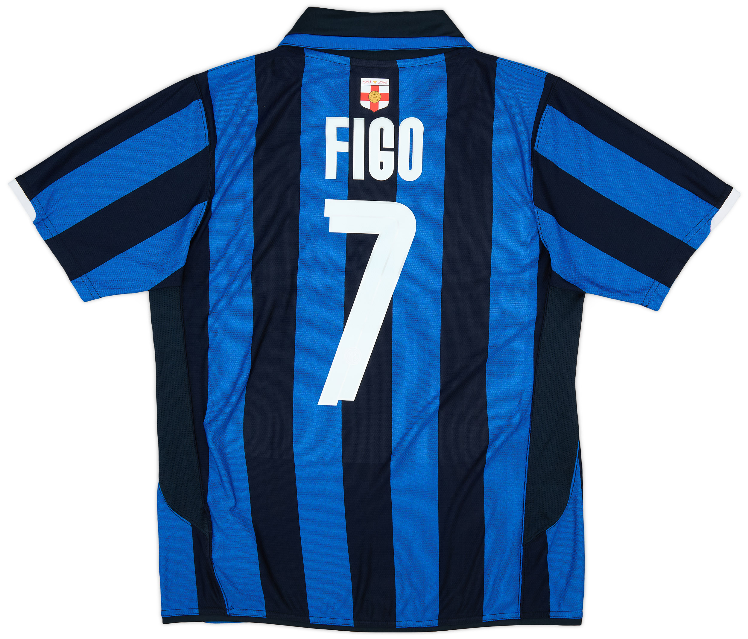 2007-08 Inter Milan Centenary Home Shirt FIgo #7 - 8/10 - (M)