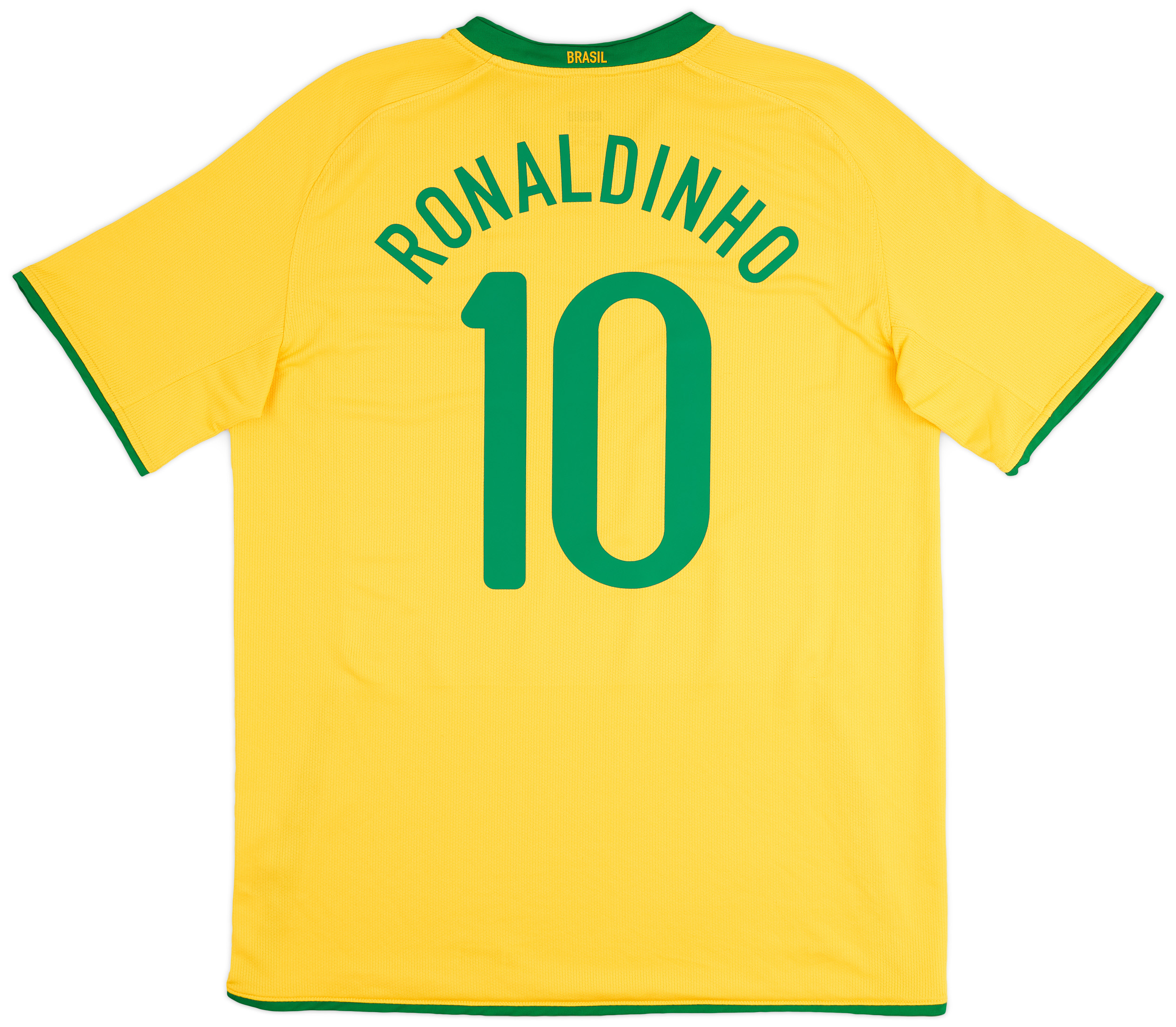 2008-10 Brazil Home Shirt Ronaldinho #10 - 9/10 - (L)
