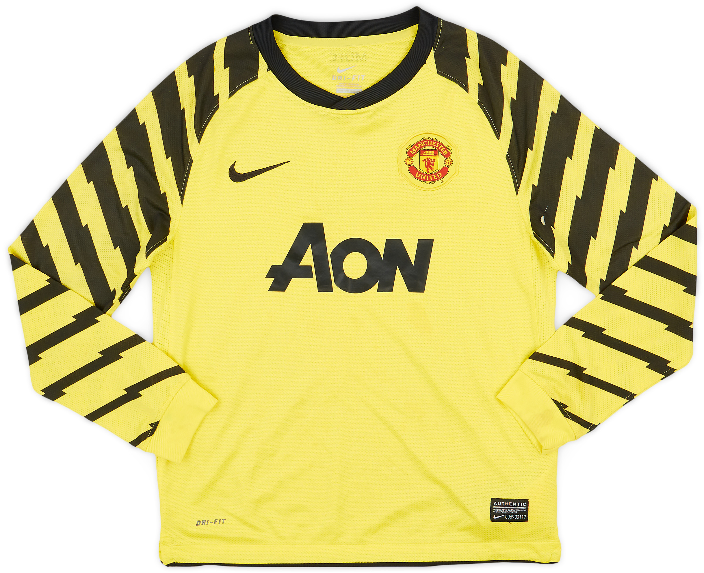 2010-11 Manchester United Yellow GK Shirt - 5/10 - (M.Boys)
