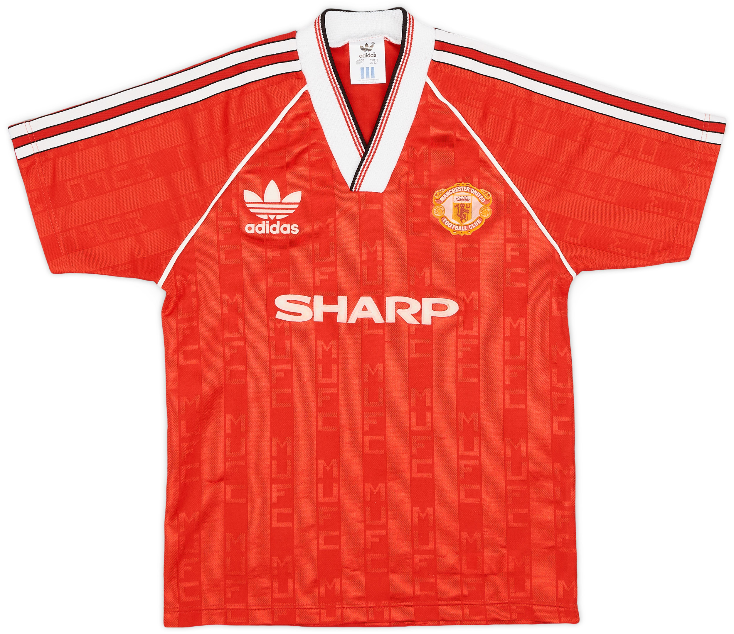 1988-90 Manchester United Home Shirt - 9/10 - (L.Boys)