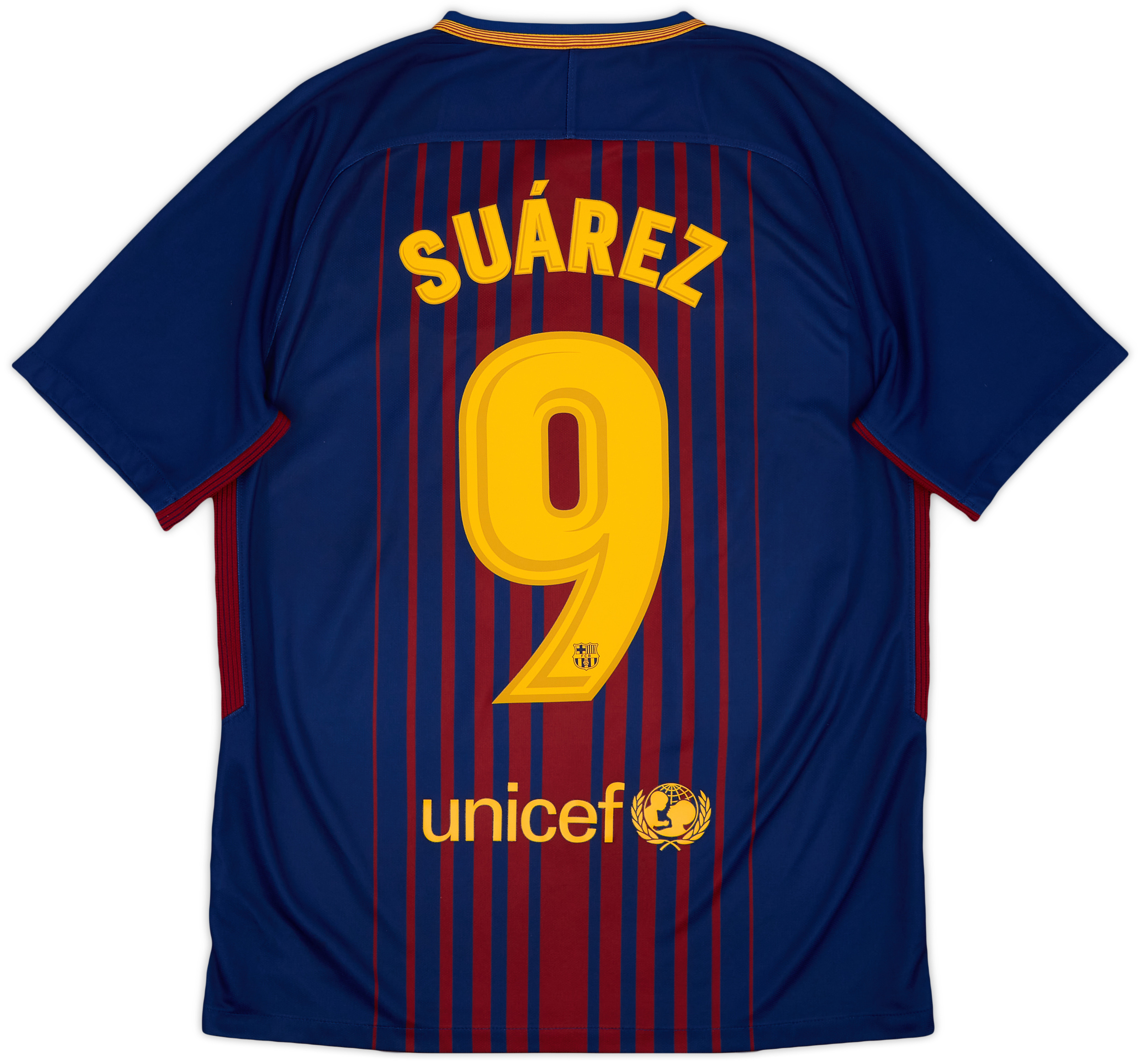 2017-18 Barcelona Home Shirt Suarez #9 - 9/10 - (M)