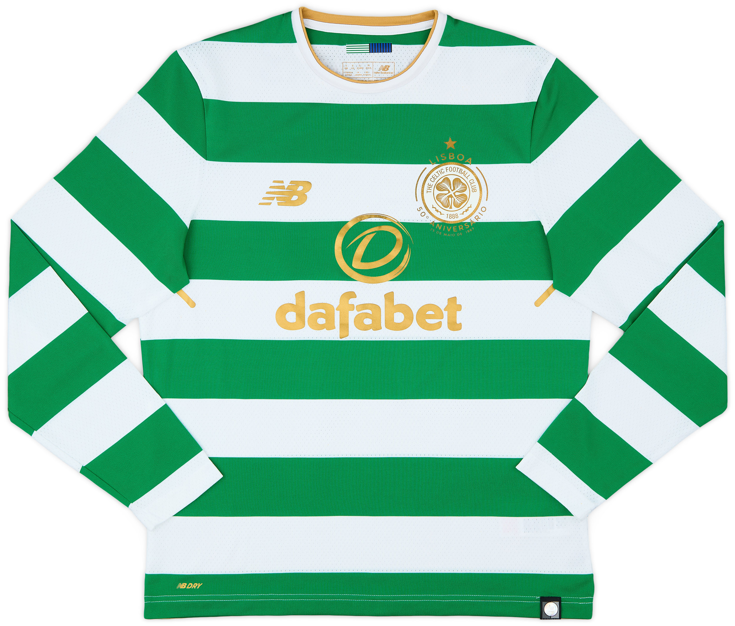 2017-18 Celtic 'Lisbon Lions 50th Anniversary' Home L/S Shirt - 9/10 - (S)