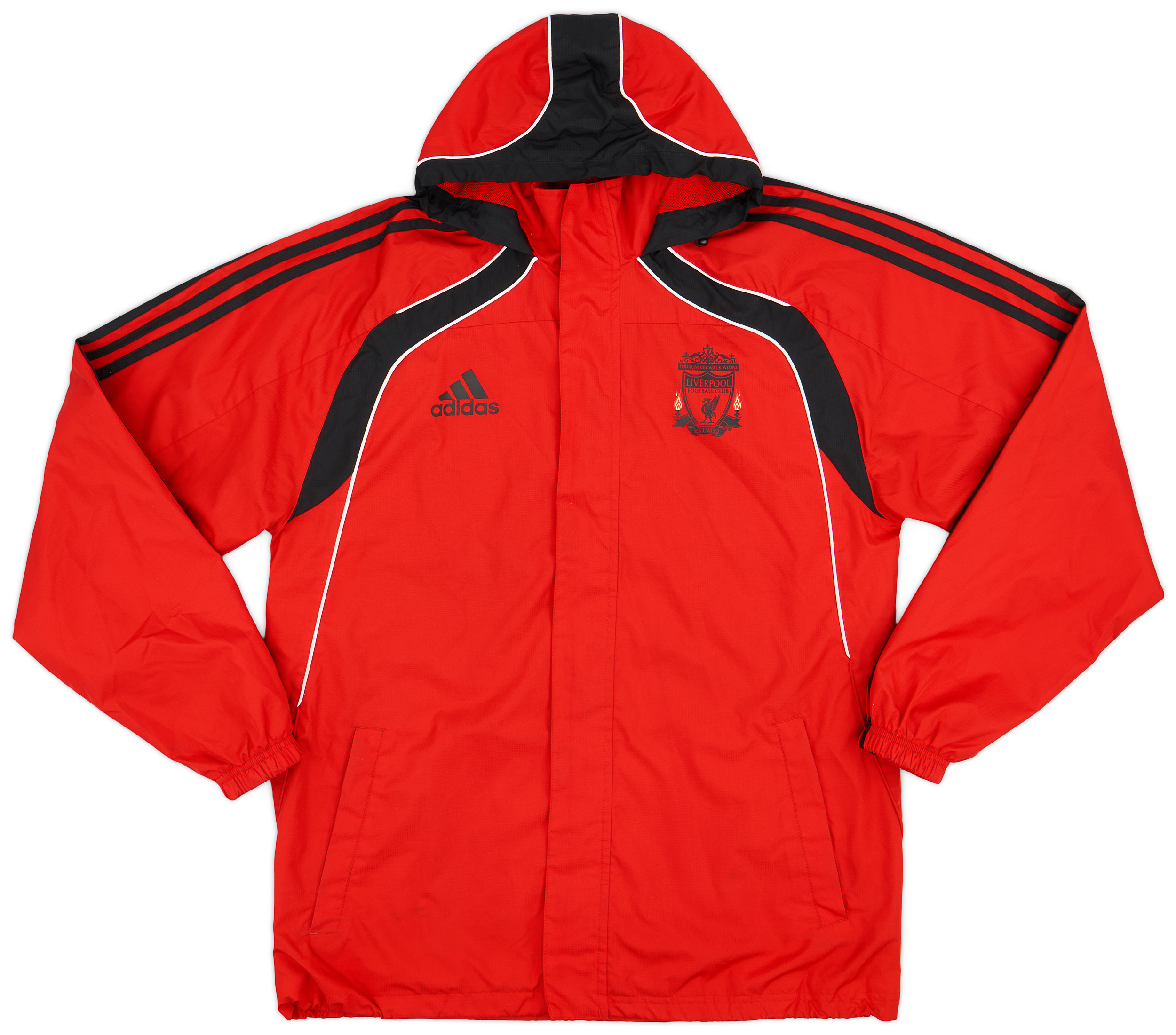 2010-11 Liverpool adidas Hooded Bench Coat - 10/10 - (M)