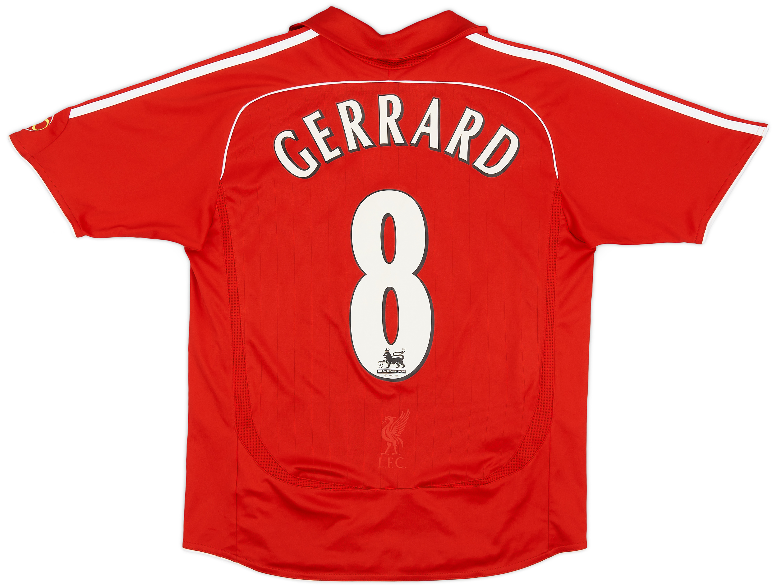 2006-08 Liverpool Home Shirt Gerrard #8 - 7/10 - (L.Boys)