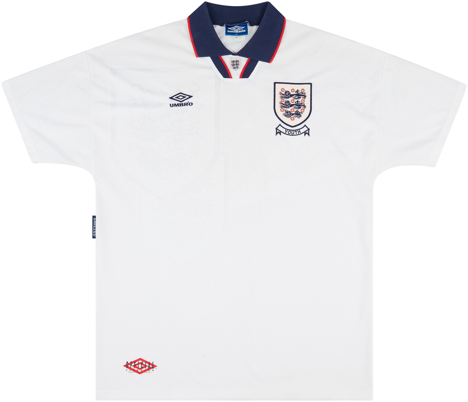 1993 England U-18 Match Issue Home Shirt #16 (Whelan)