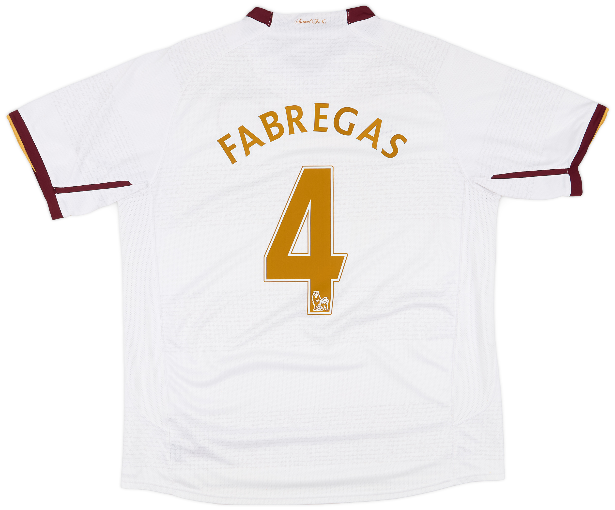 2007-08 Arsenal Away Shirt Fabregas #4 - 7/10 - (L)